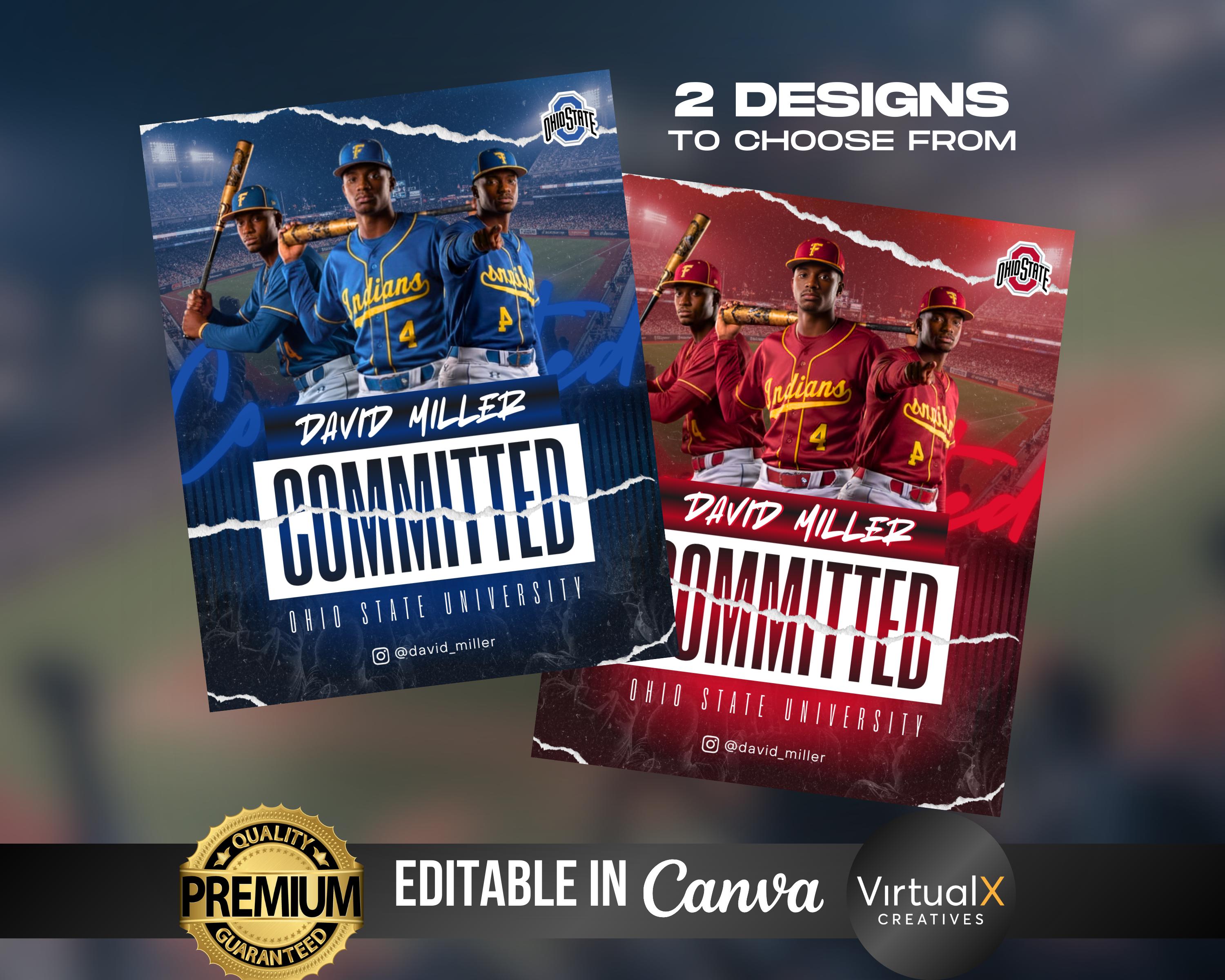 Sports Committed Poster, High School Commitment Social Media Flyer ...