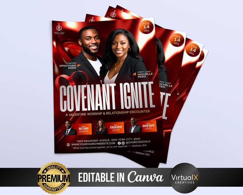 Covenant Ignite Valentine Church Flyer | Revival Template | Couples ...