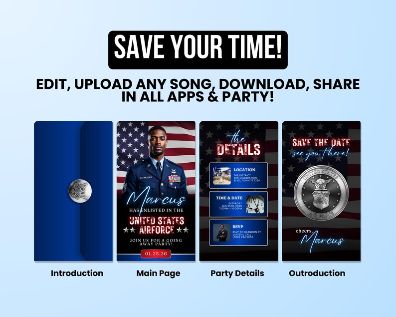 Deployment Send off Going Away Party Invitation, Army Navy Basic ...