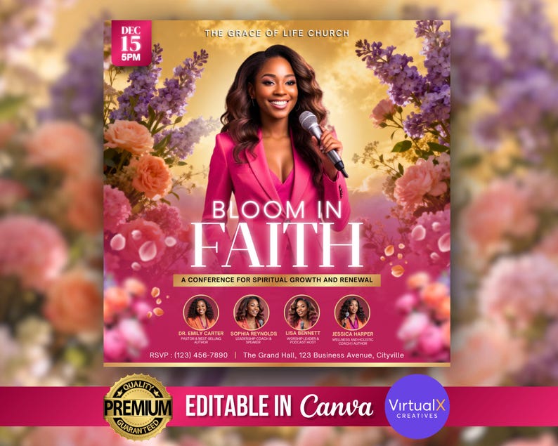 Womens Meeting Conference Flyer, Women's Retreat Flyer, Guest Speakers ...