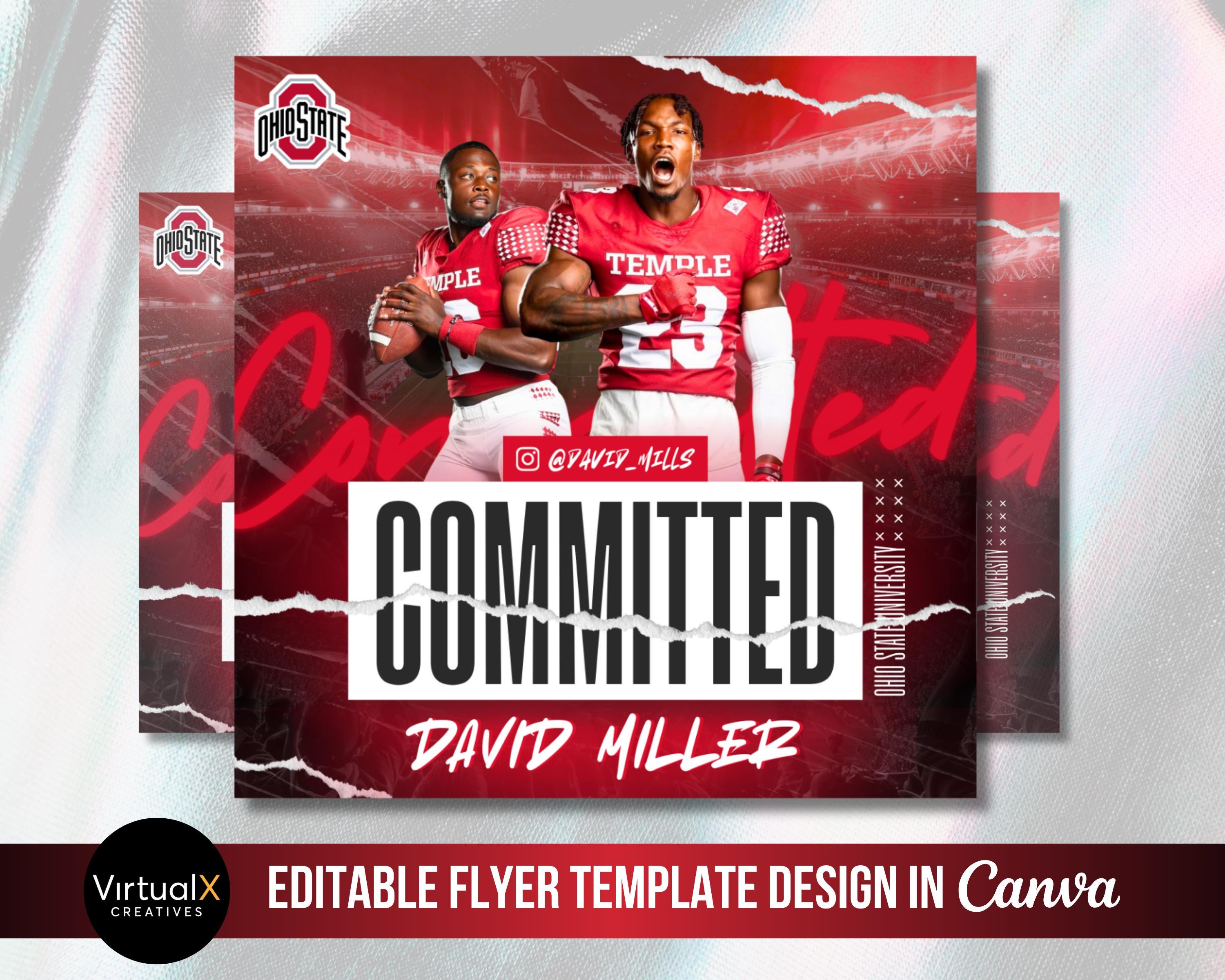 Sports Committed Poster, Commitment Social Media Flyer, Signing Day ...