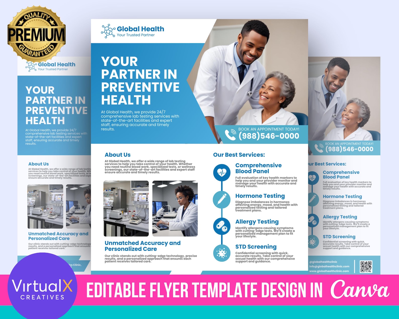 Lab Testing Flyer, Medical Laboratory Flyer, Diagnostics Clinic, Mobile ...