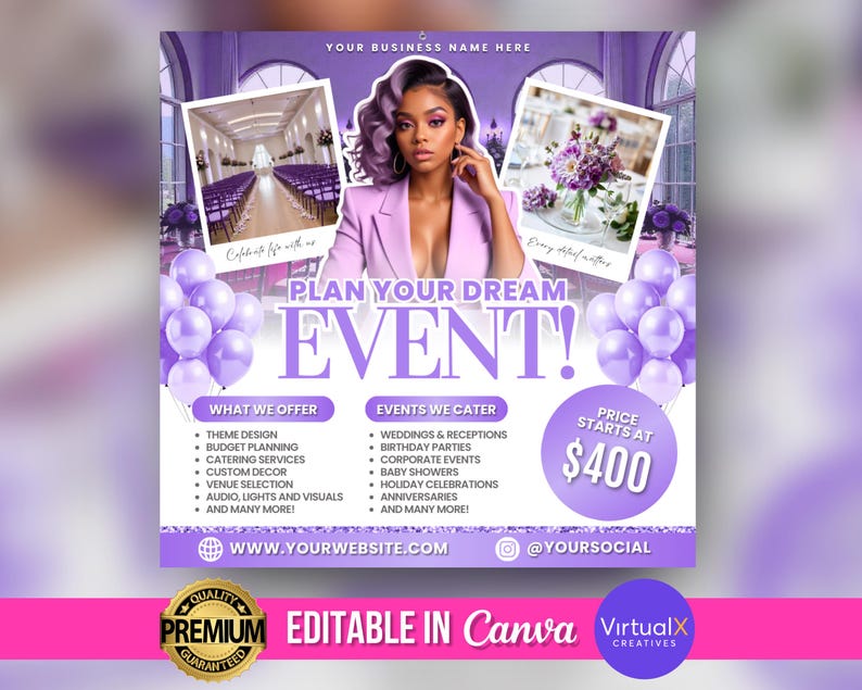 Event Planner Flyer, Wedding Planner Flyer, Event Planning Business ...