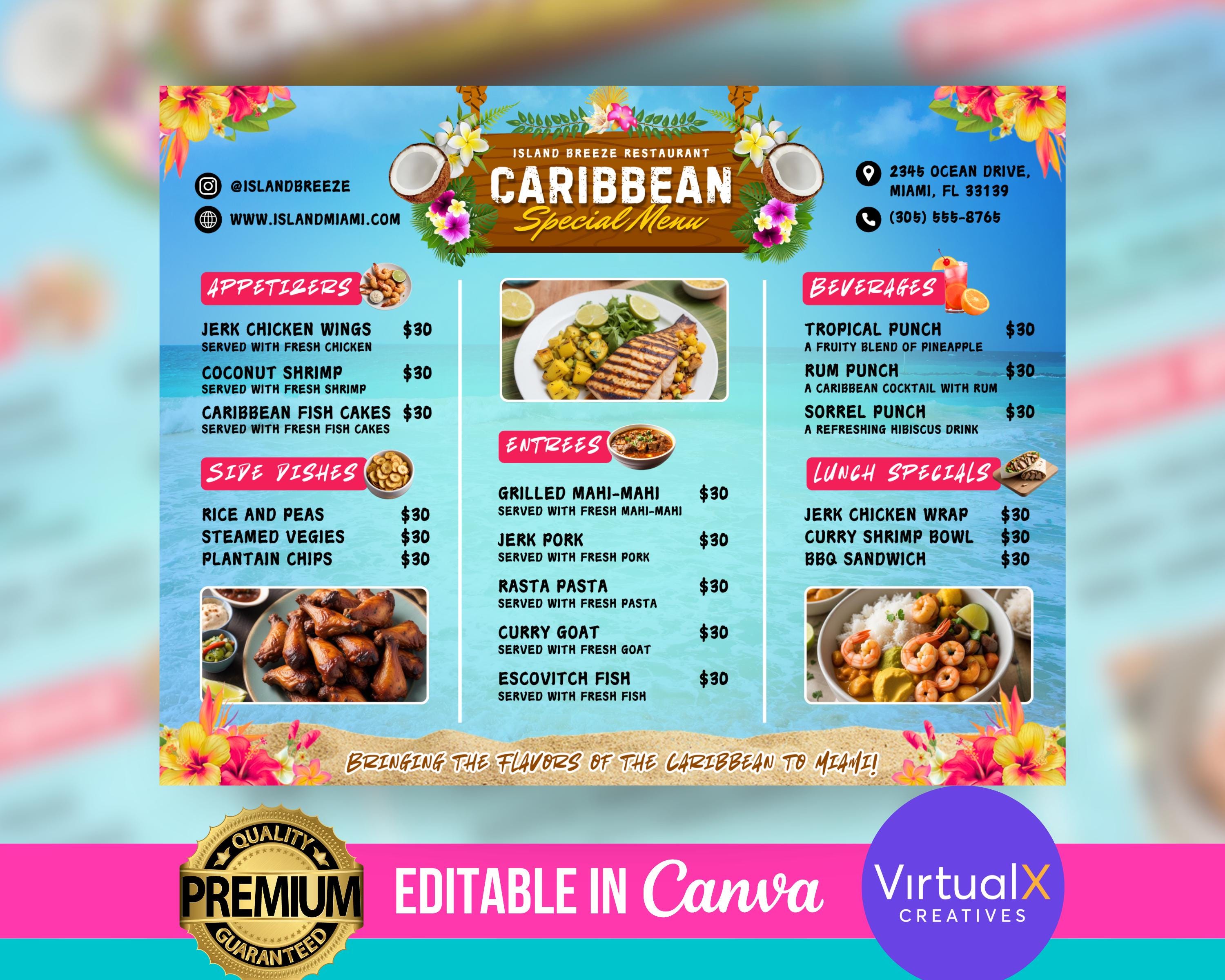Caribbean Food Menu