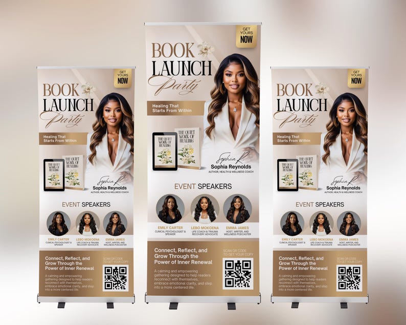Book Launch Event Banner, Wellness Event Banner, Business Launch ...