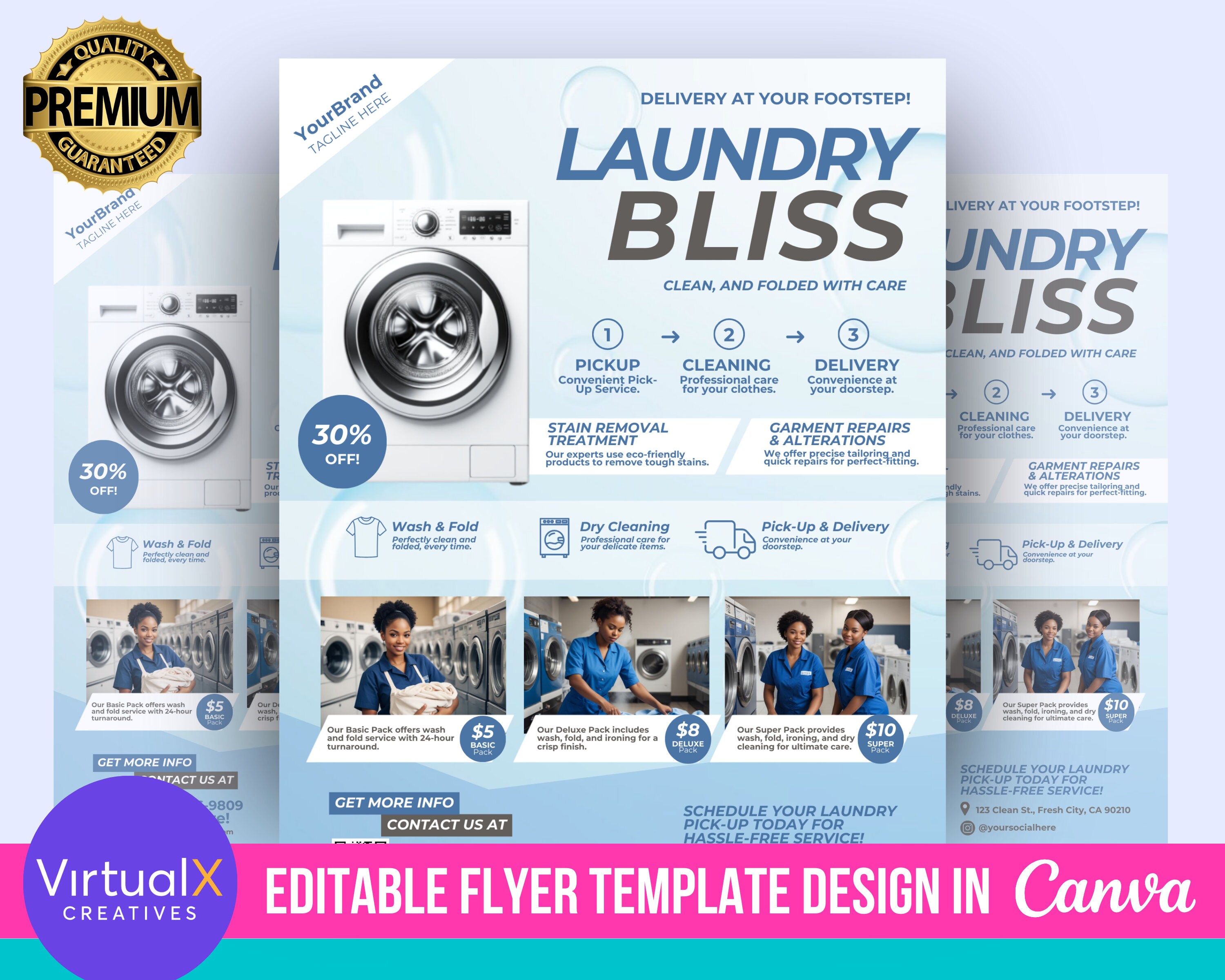 Laundry Service Flyer, Wash and Fold Flyer, Dry Cleaning Flyer ...
