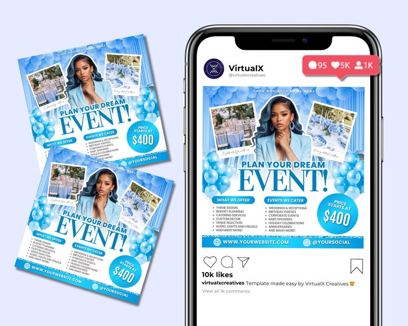 Event Planner Flyer, Wedding Planner Flyer, Event Planning Business ...