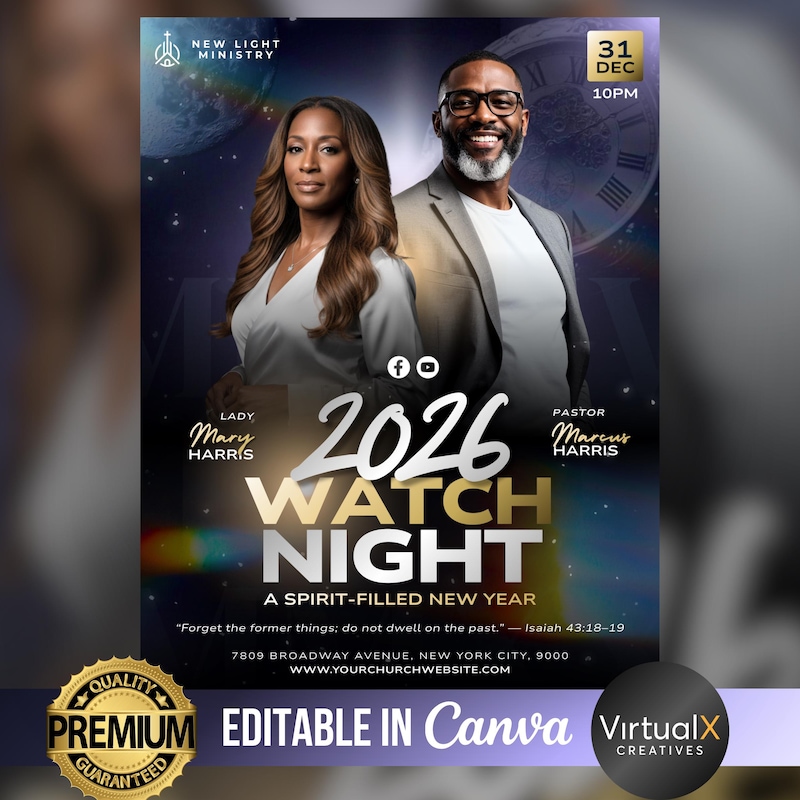 Watch Night Service Flyer - Etsy