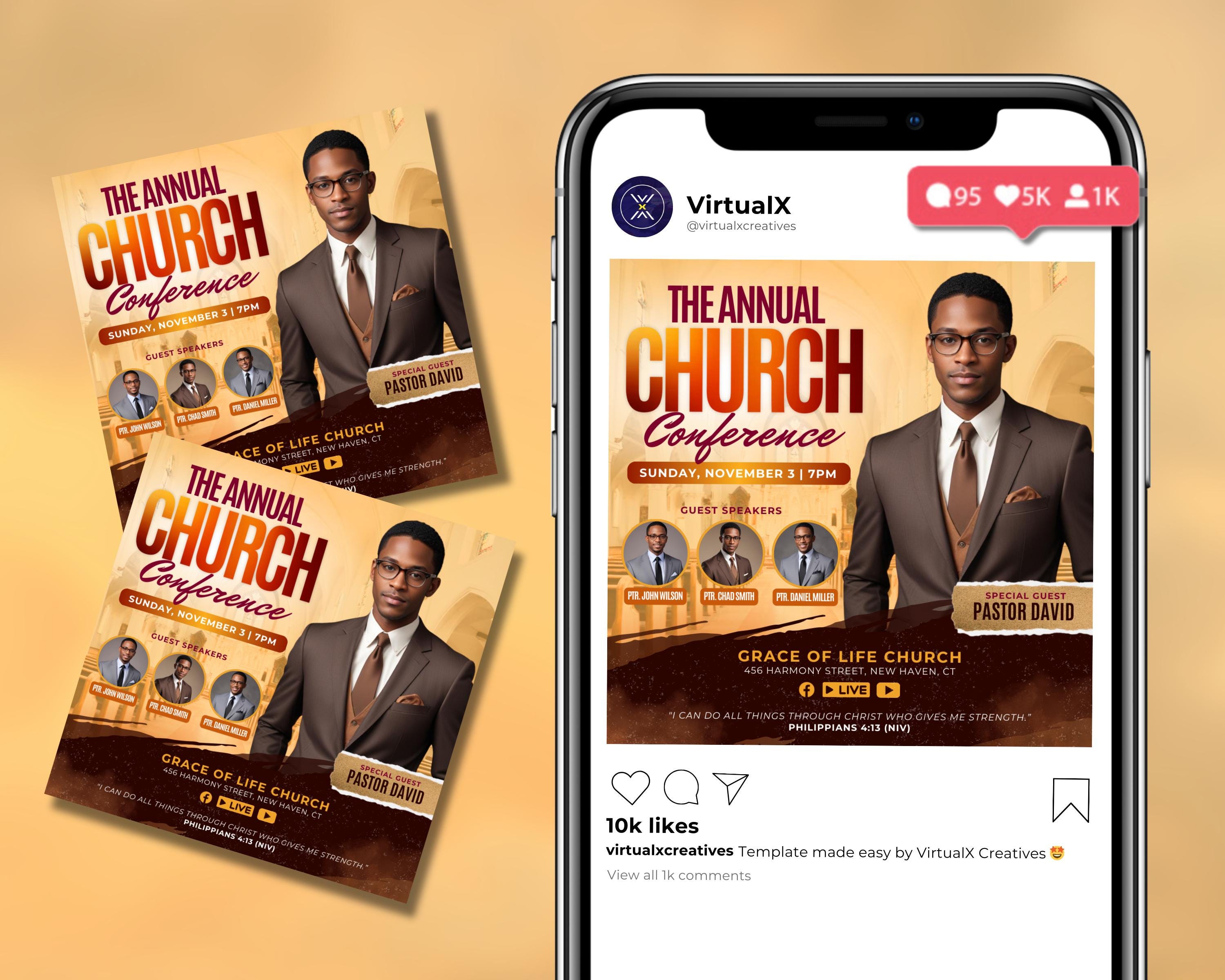 Church Conference Flyer, Church Anniversary Flyer, Prayer Conference ...