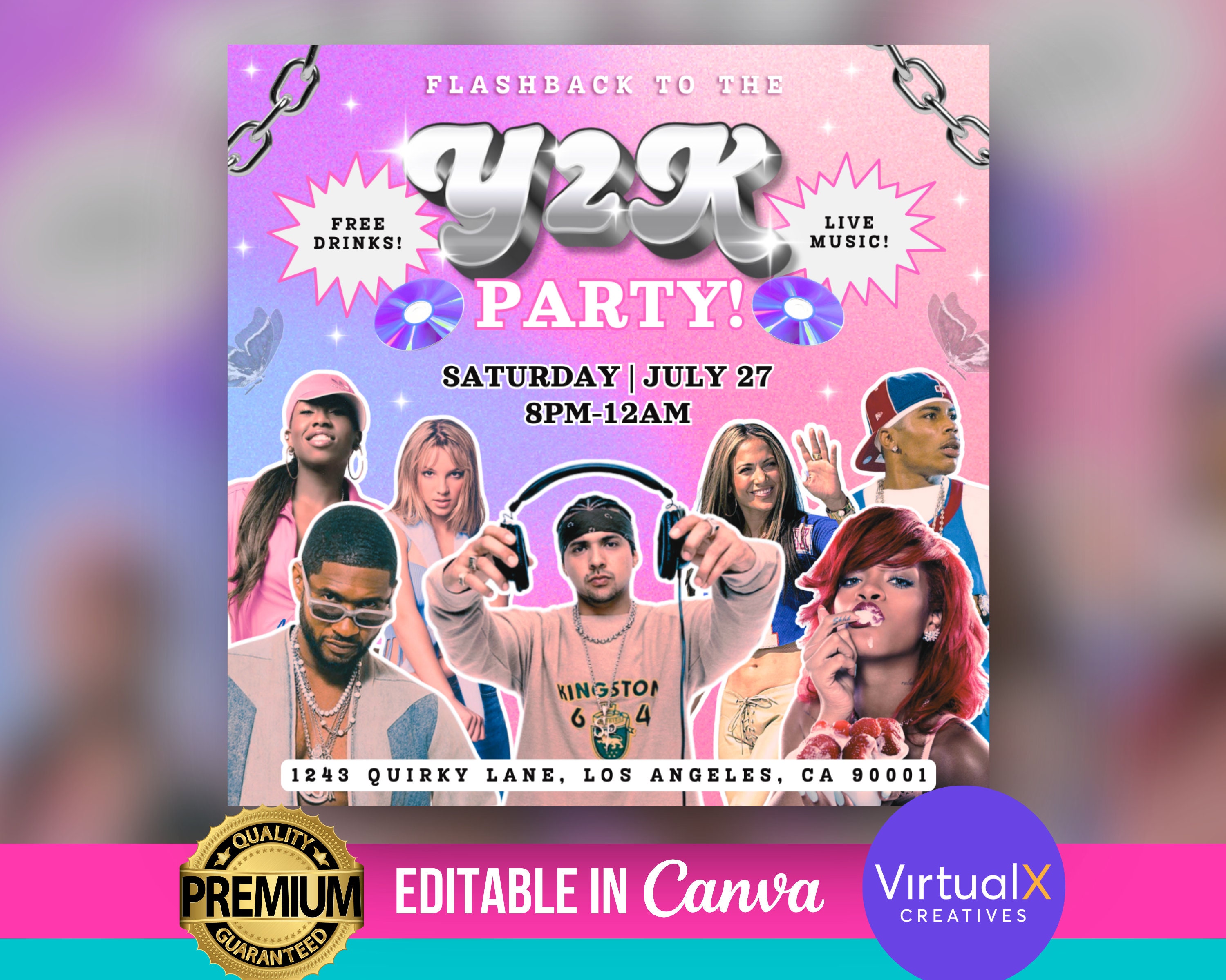 Y2K Party Invitation, Early 2000s Themed Birthday Party Invite, 90s ...