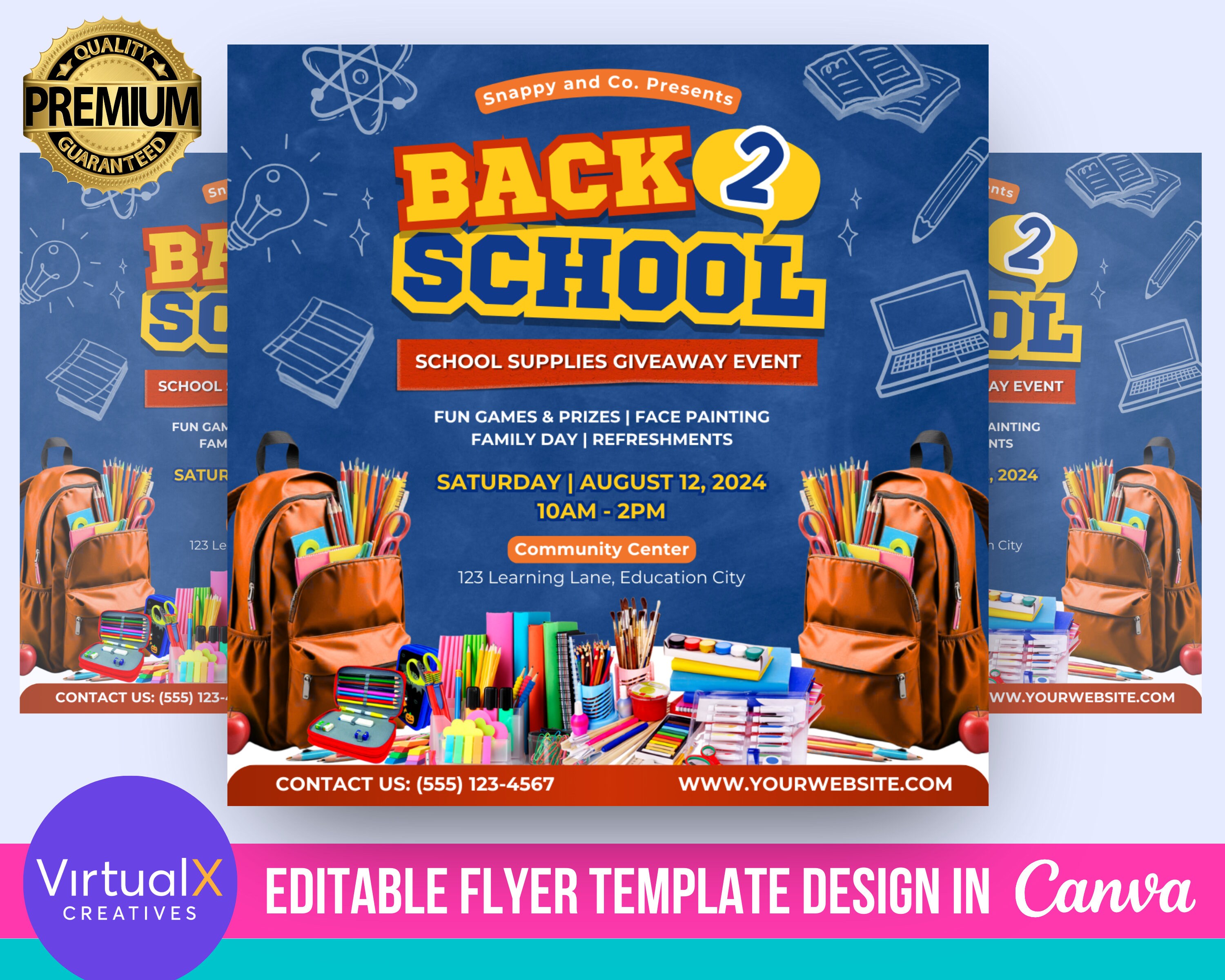 Back to School Event, Back to School Supply Drive, Canva Editable Flyer ...