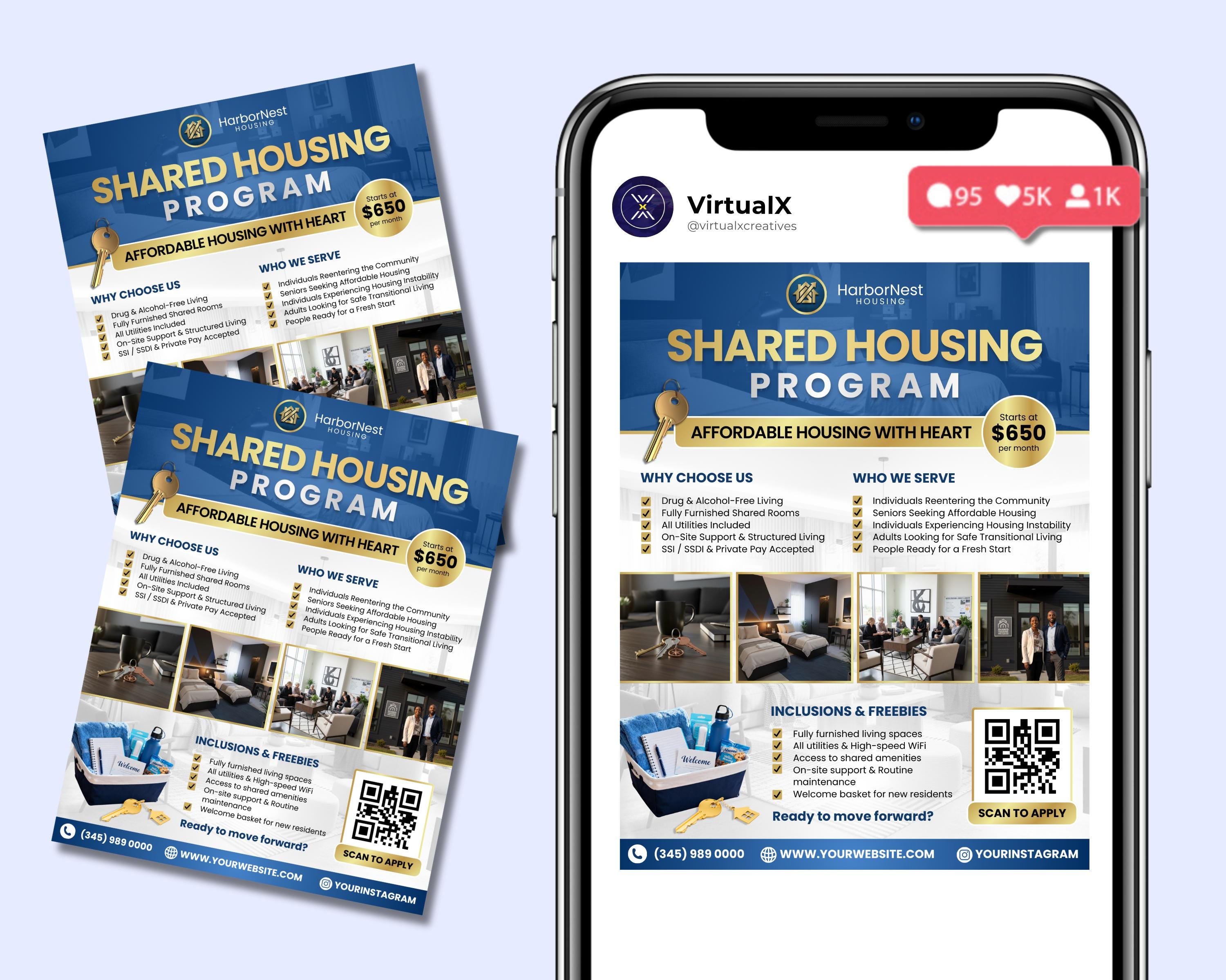 Shared Housing Program Flyer | Transitional Housing & Sober Living ...