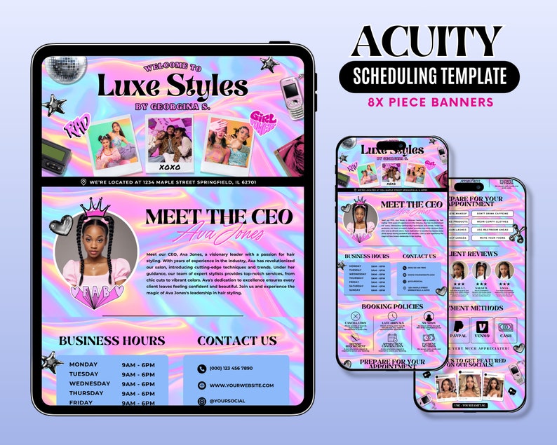Acuity Scheduling Template, Hair Stylist Nail Tech Spa Makeup Artist ...