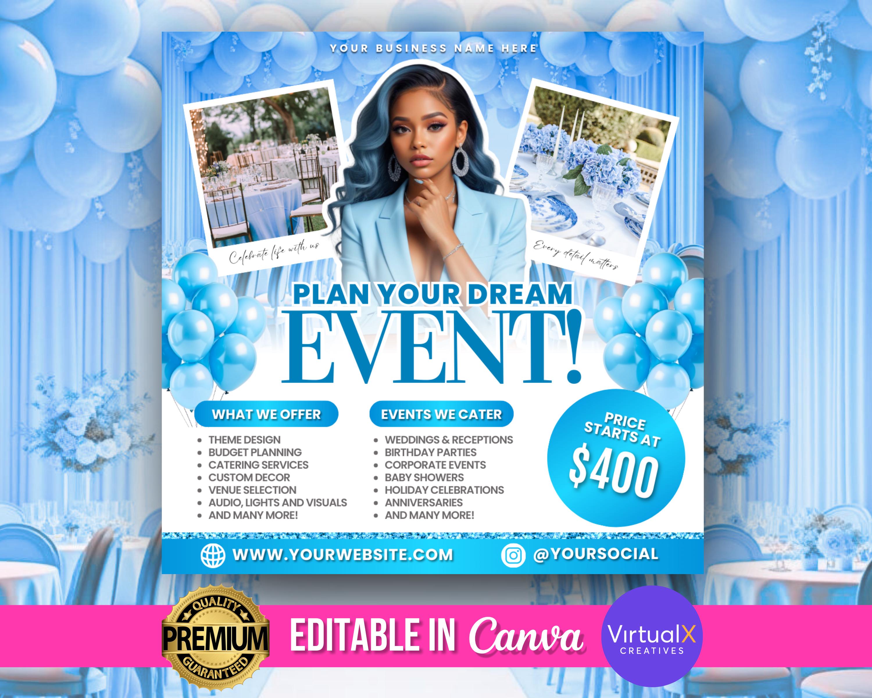 Event Planner Flyer, Wedding Planner Flyer, Event Planning Business ...