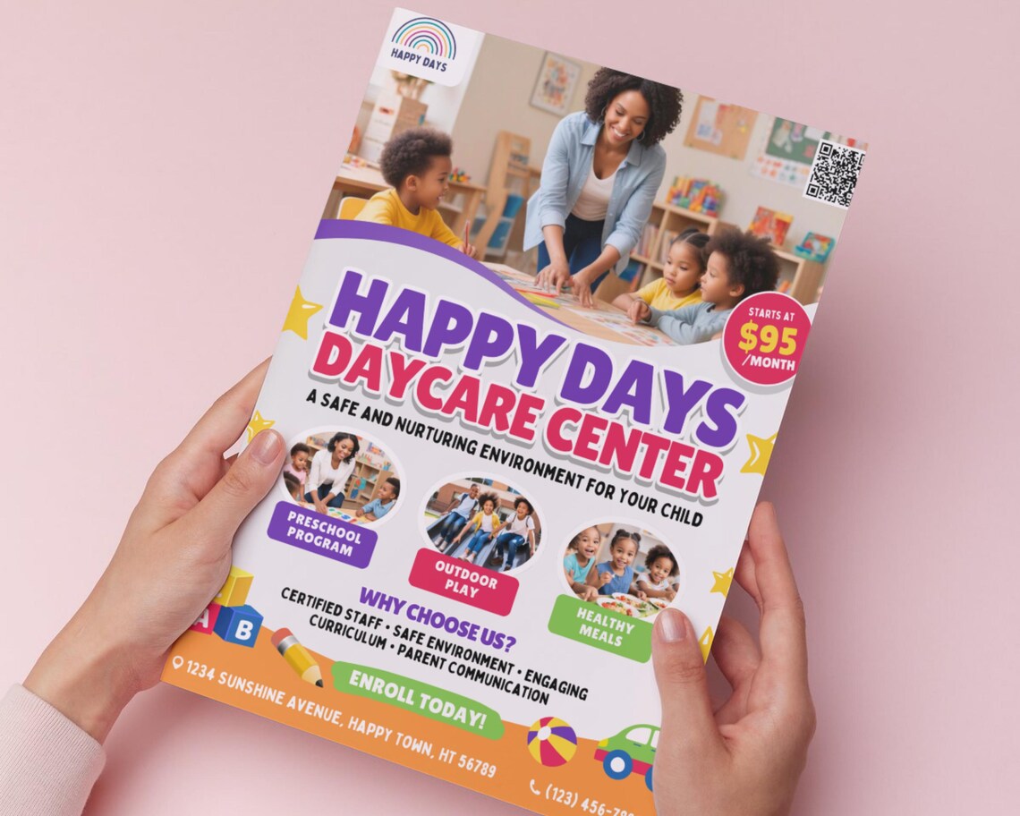 Daycare Flyer, Childcare Flyer, Kids Daycare Center, Kid Flyer ...