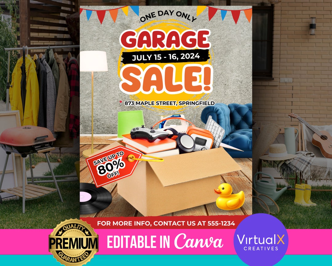 Garage Sale Editable Invite Template Flyer, Rummage Fundraiser Sale ...