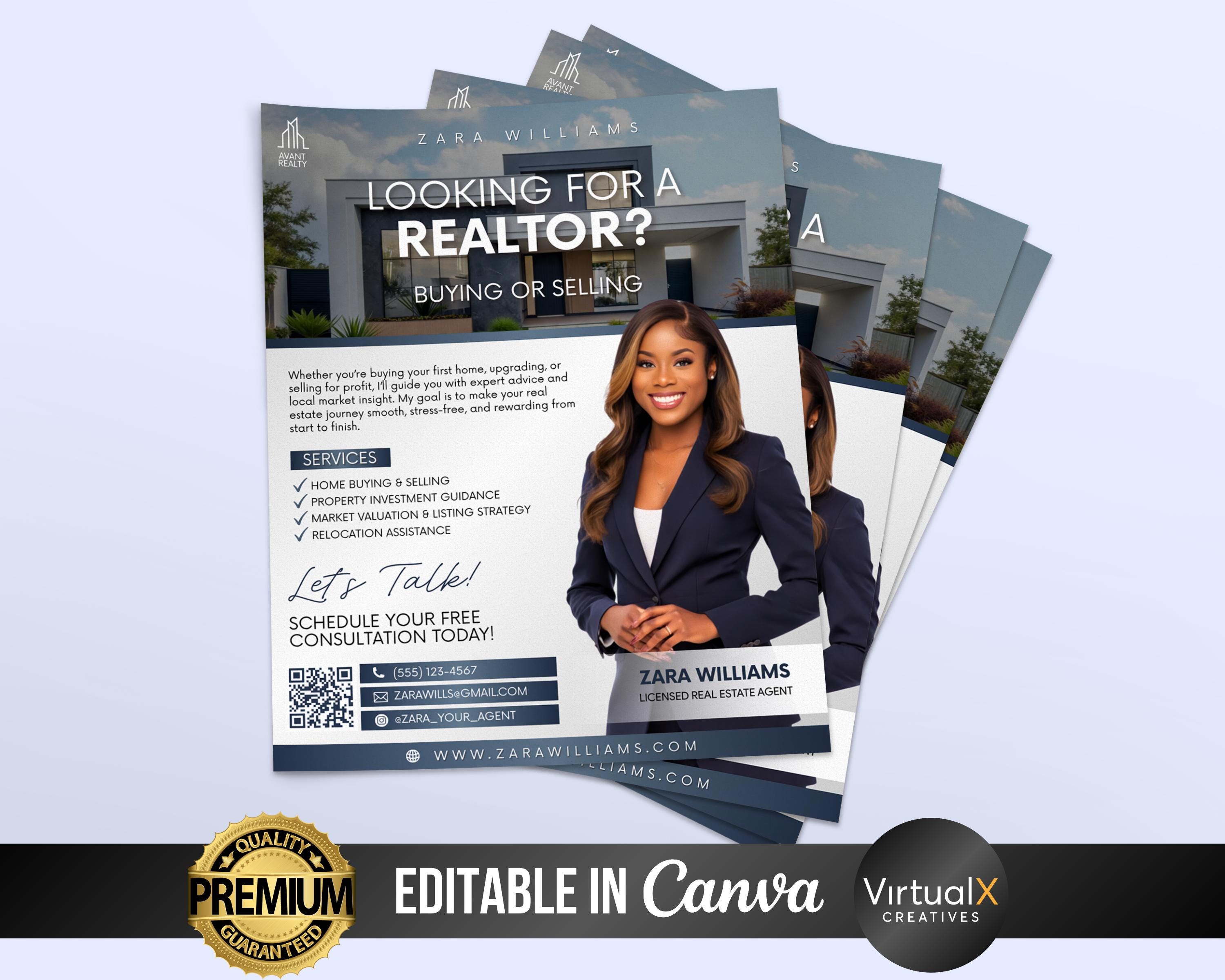 Real Estate Agent Flyer, Buying or Selling Ad, Home Buying Flyer, DIY ...