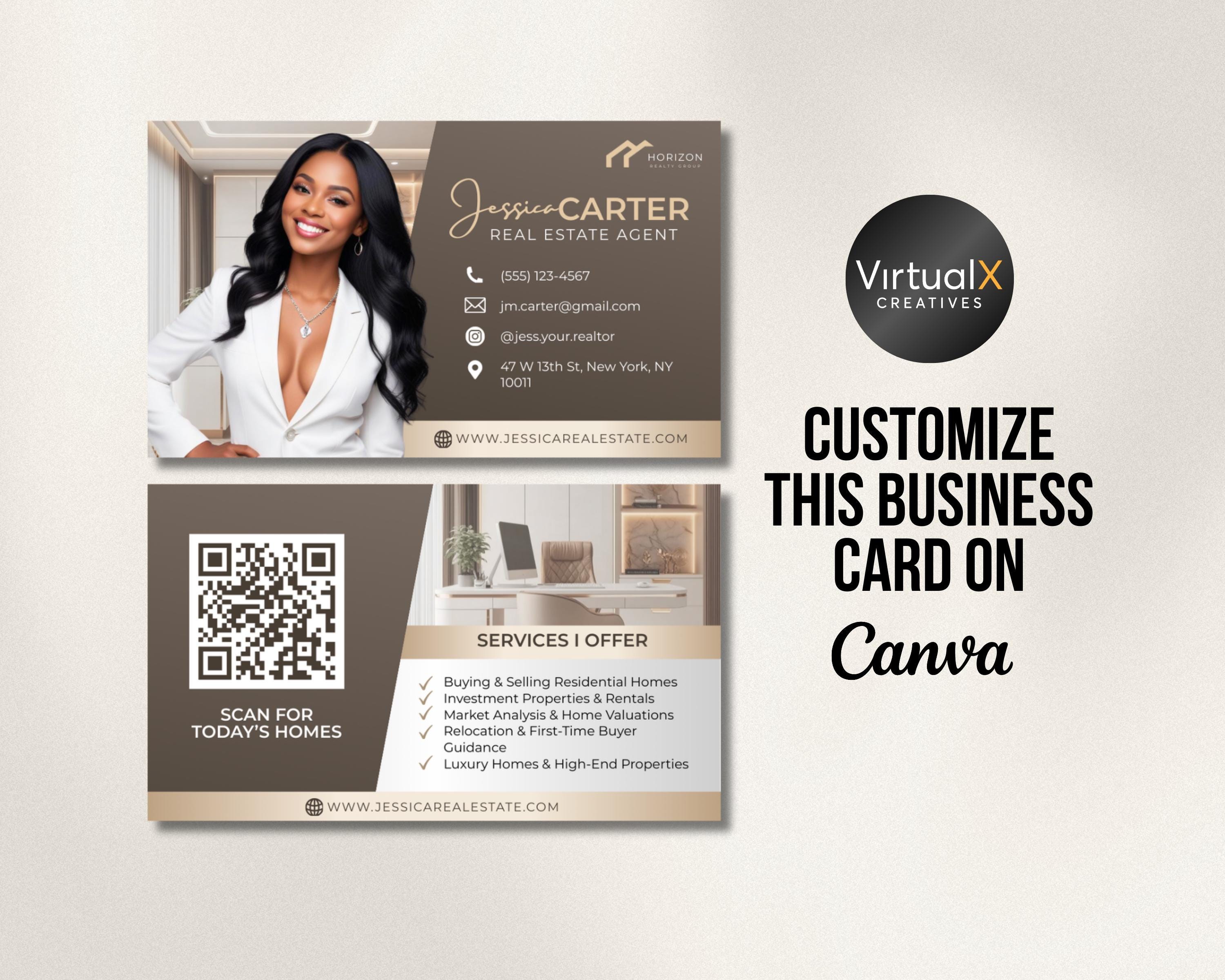 Real Estate Business Card, Realtor Calling Card, Textable Real Estate ...