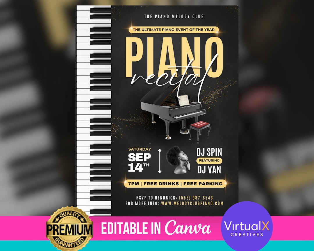 Piano Recital Invitation, Music Recital Invitation, Piano Concert Flyer ...