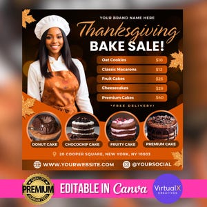 Thanksgiving Bake Desserts Flyer, Sweet Treats Sale Template, November ...