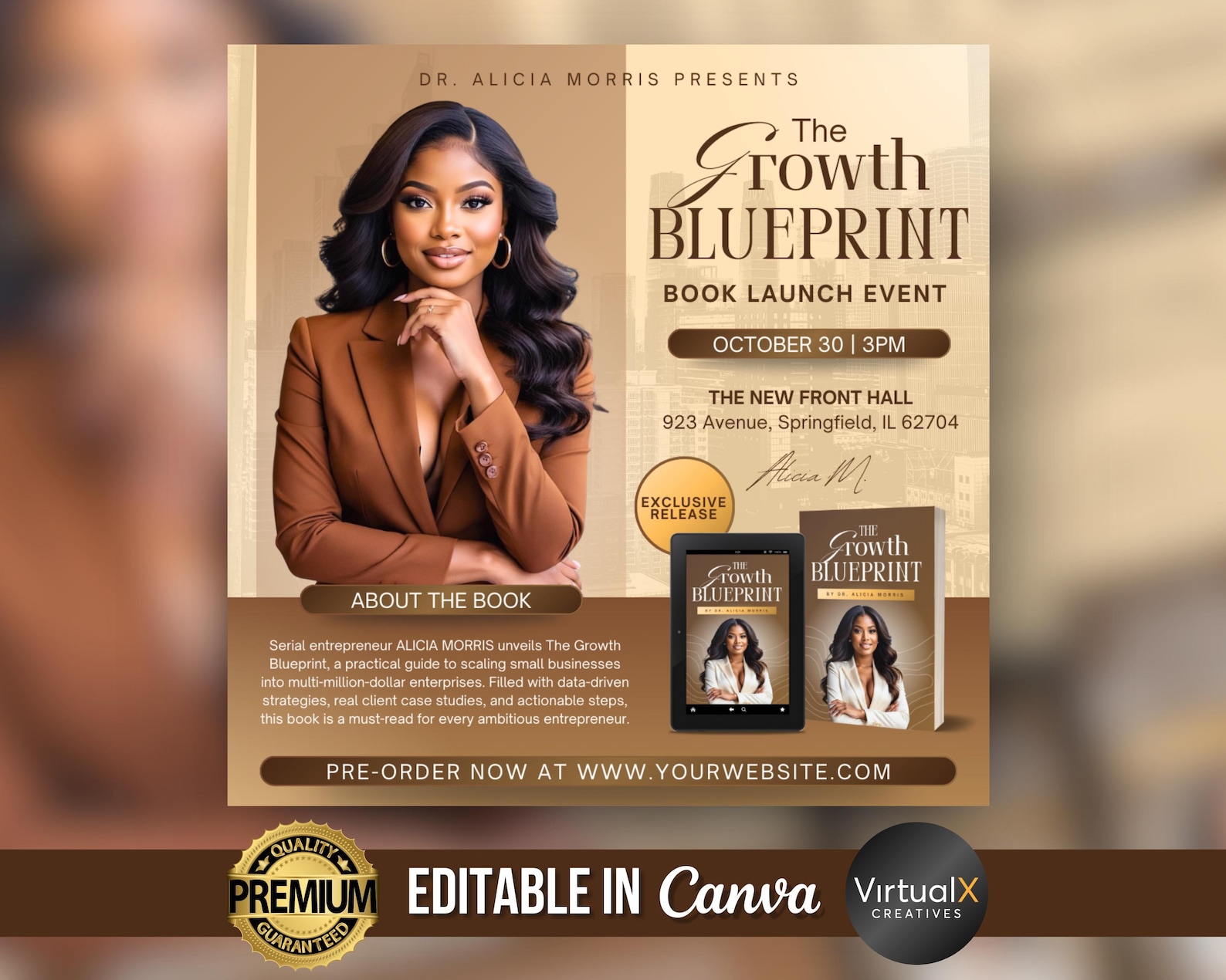 Book Launch Event Flyer | Author Book Launch Party Invitation ...