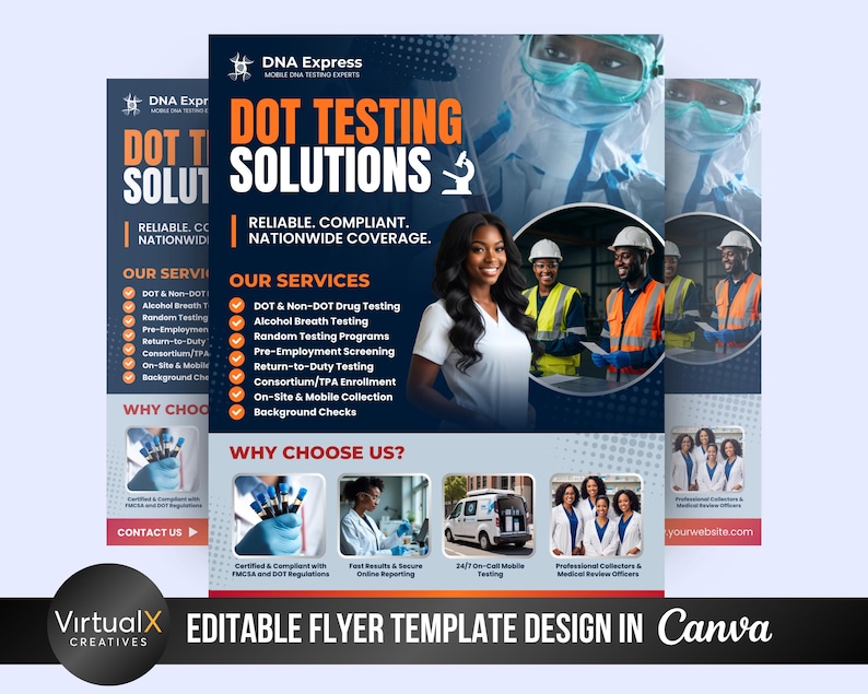 DOT Testing Drug Lab Service Flyer, Employment Consortium, Mobile Lab ...
