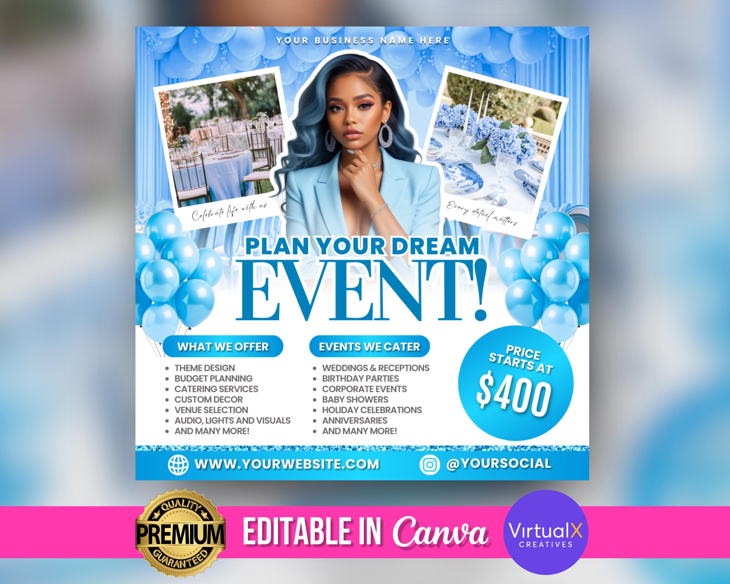 Event Planner Flyer, Wedding Planner Flyer, Event Planning Business ...