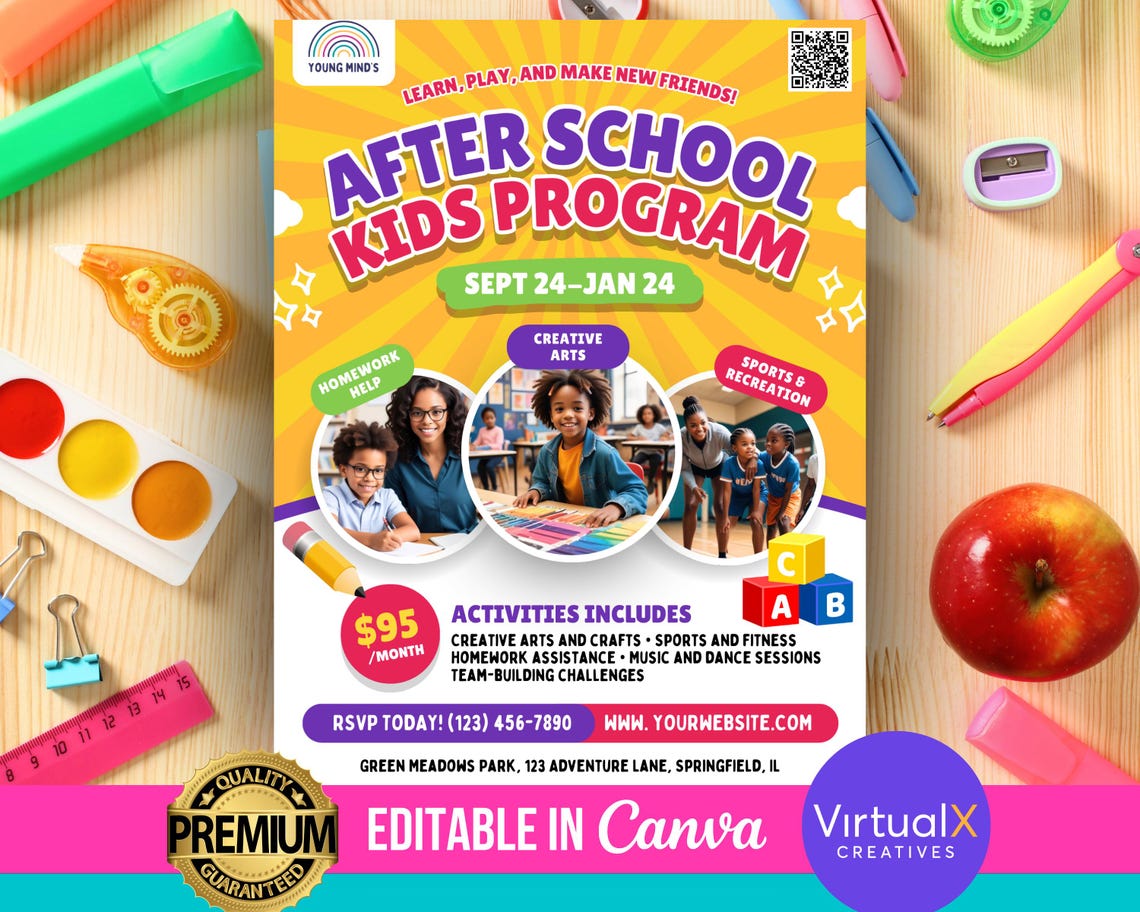 After School Program Flyer, After School Program Registration, Kids ...