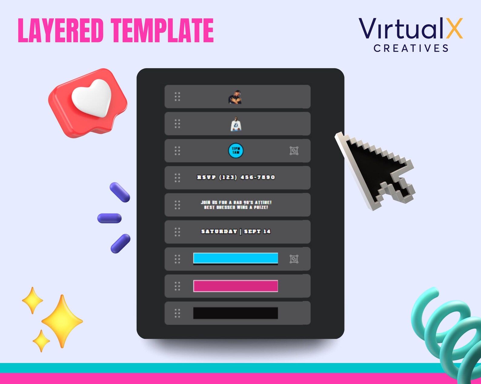 90s Birthday Party Flyer, Retro Birthday Party, House Party Invite, DIY ...