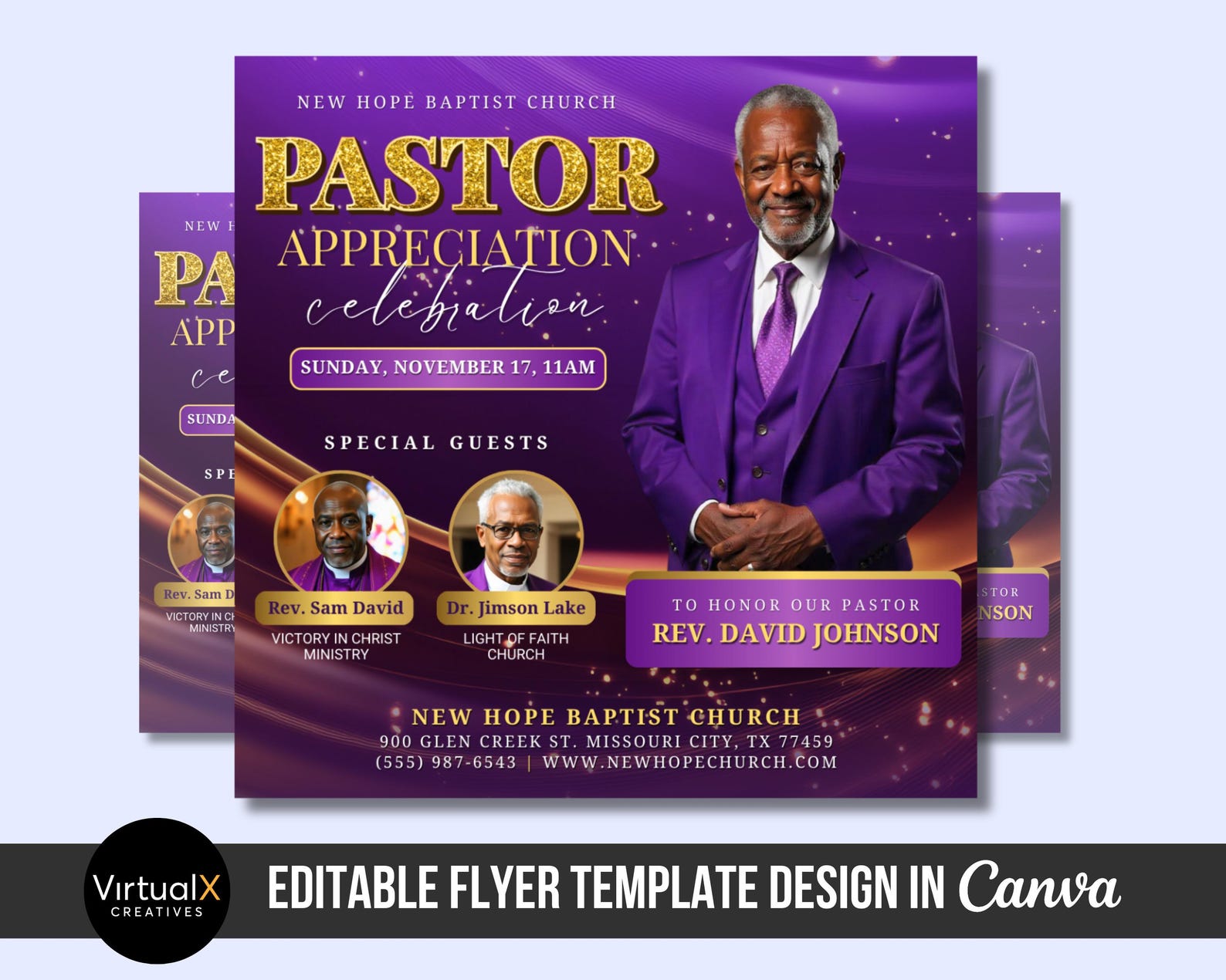 Pastor Appreciation Flyer, Worship Church Flyer, Prayer Conference ...