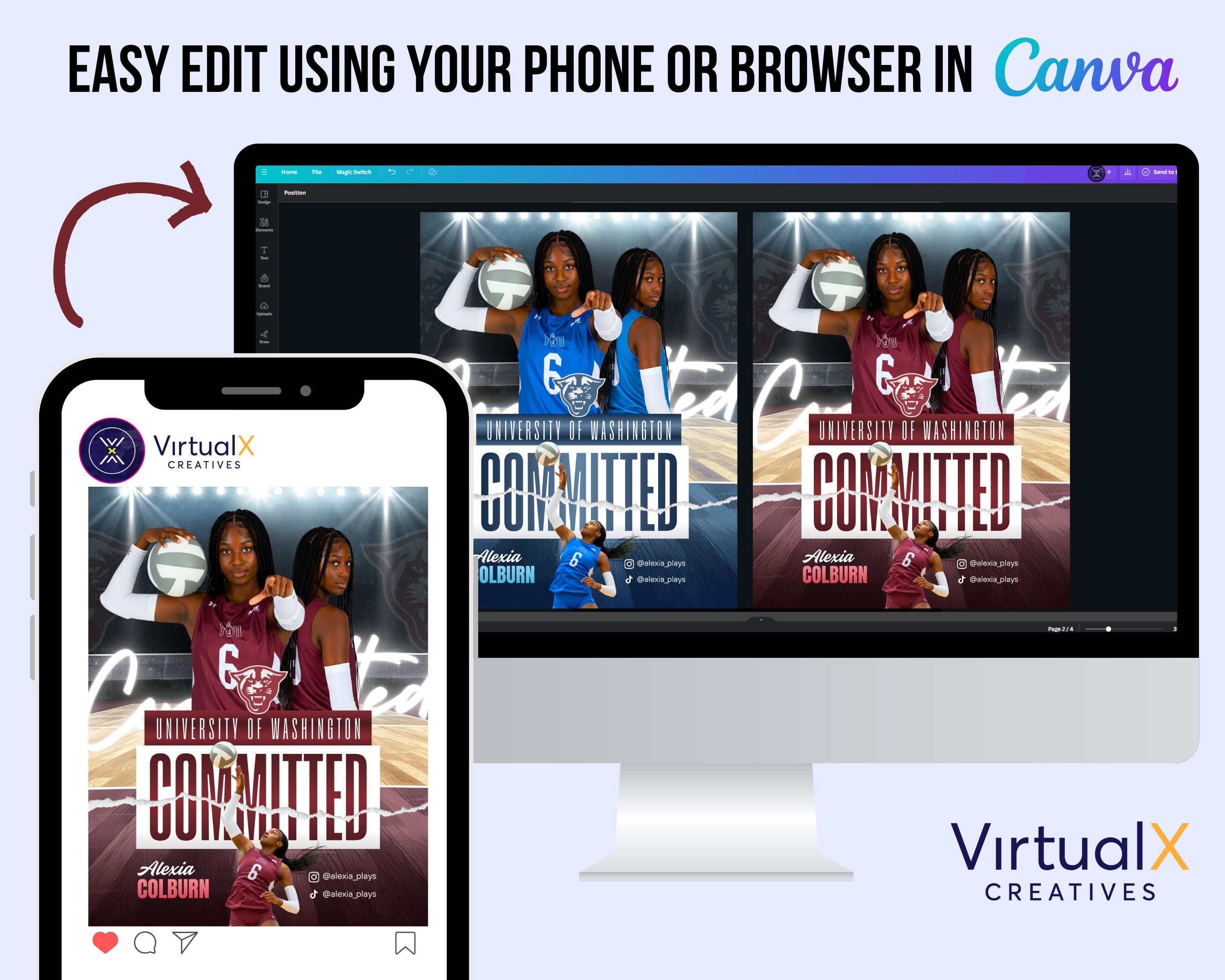 Sports Committed Poster, High School Commitment Social Media Flyer ...