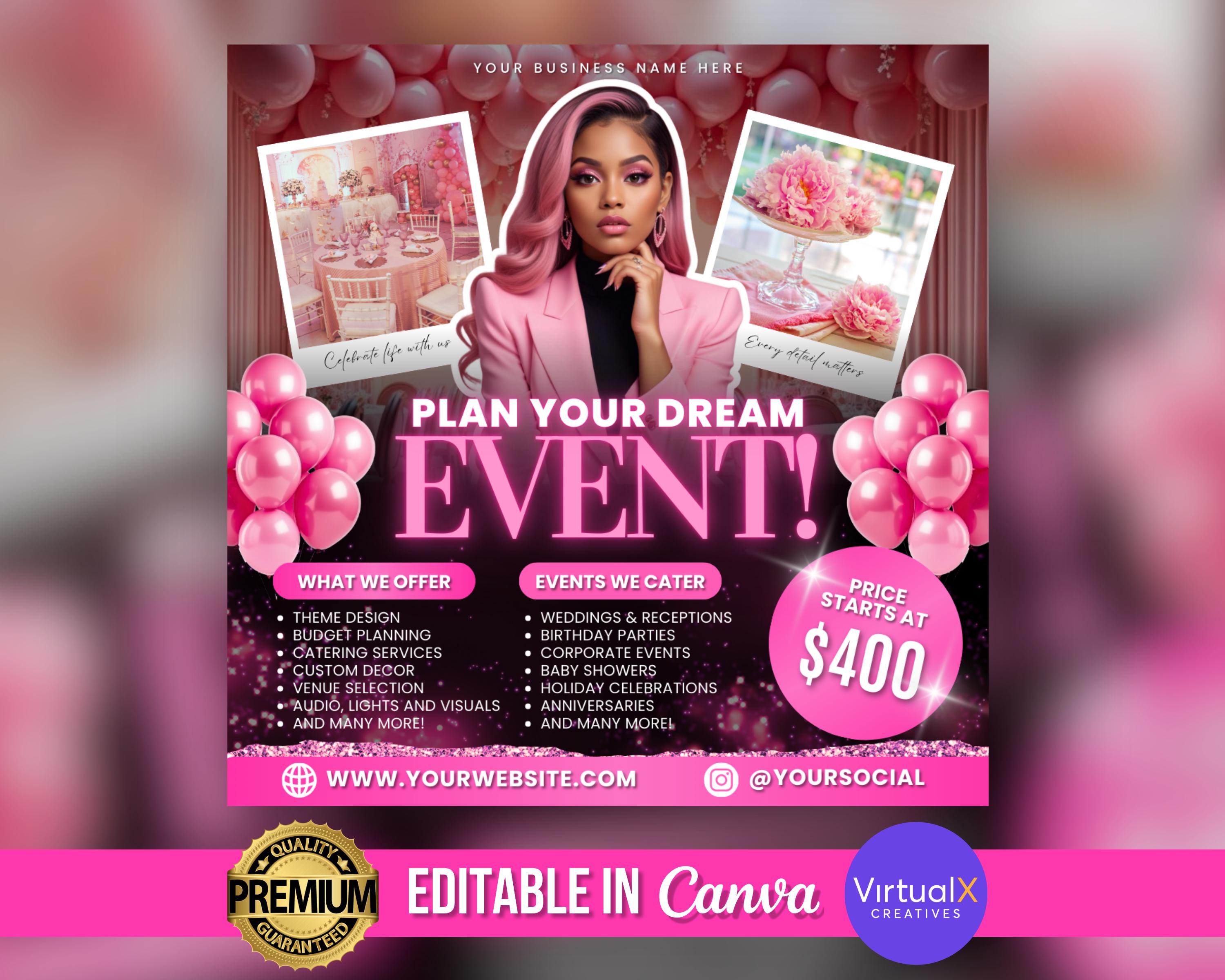 Event Planner Flyer, Party Planning Ads, Wedding Planner Flyer, Event ...