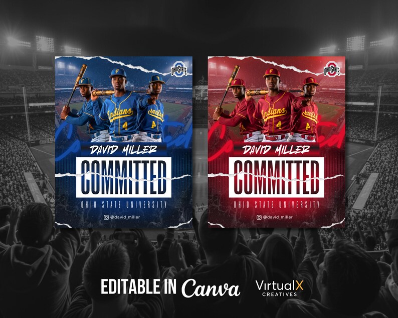 Sports Committed Poster, High School Commitment Social Media Flyer ...