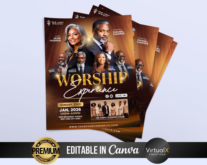 Sunday Worship Experience Flyer, Church Event Template, Christian ...