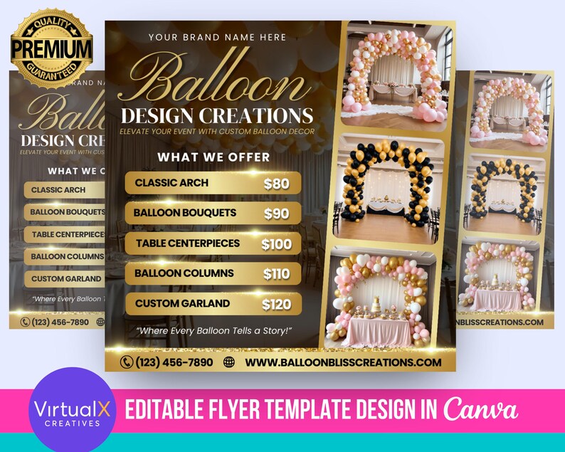 Balloon Decor Flyer Template, Balloon Business Advertisement, DIY ...