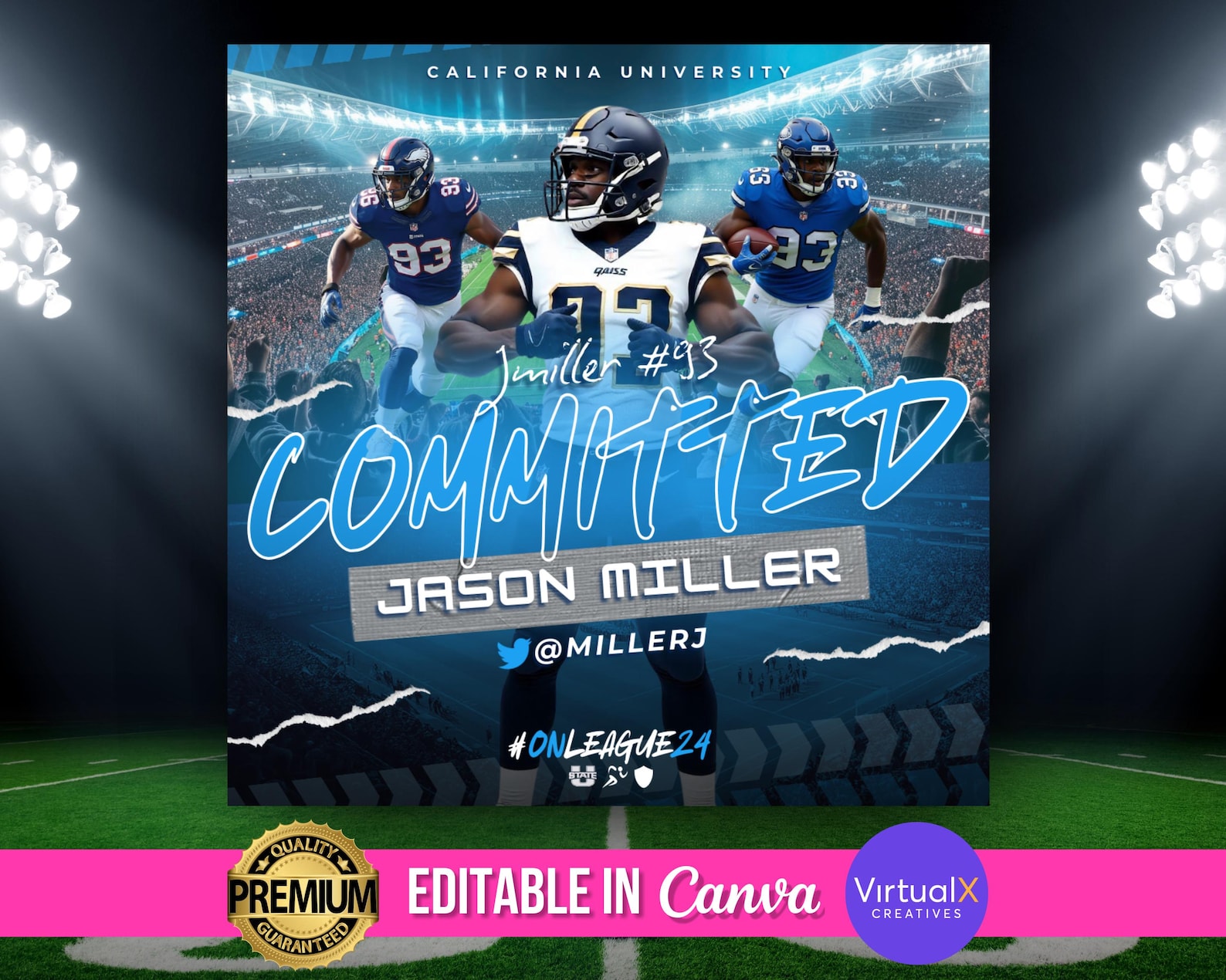 Sports Committed Poster, Commitment Social Media Flyer, Signing Day ...