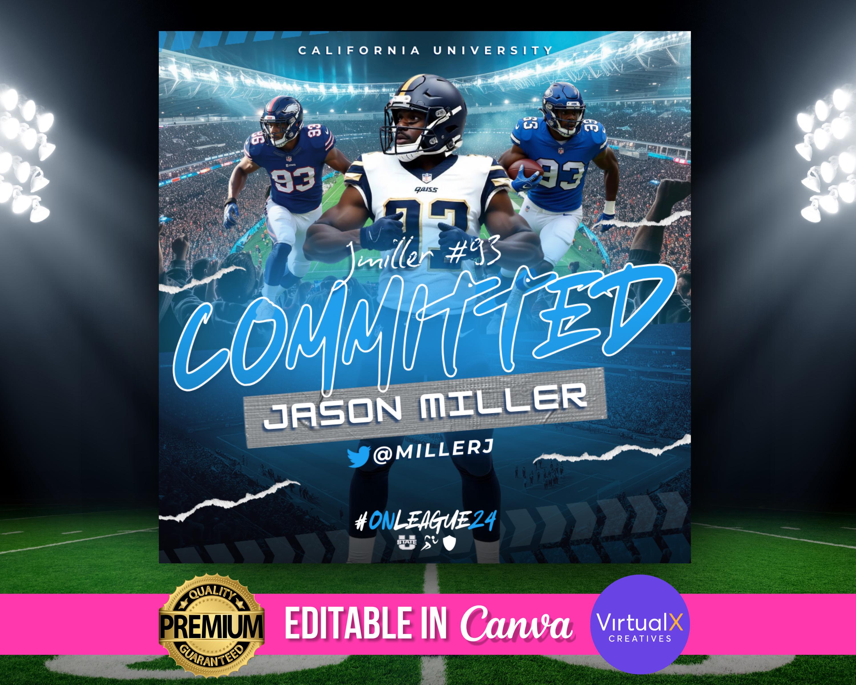 Sports Committed Poster, Commitment Social Media Flyer, Signing Day ...