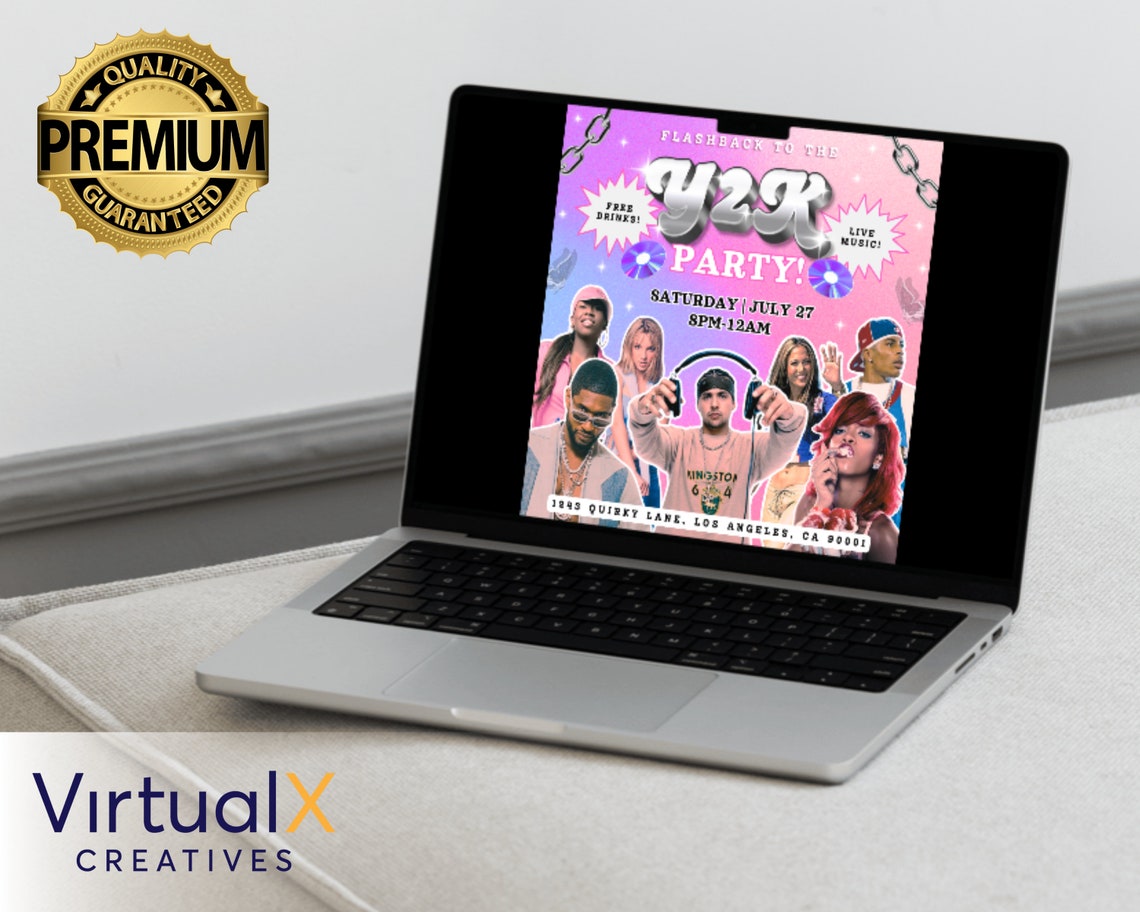 Y2K Party Invitation, Early 2000s Themed Birthday Party Invite, 90s ...