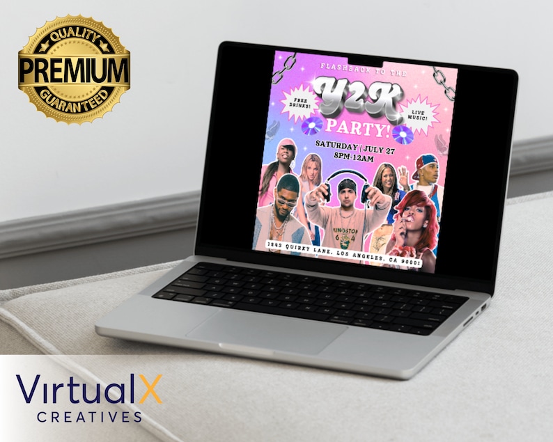 Y2K Party Invitation, Early 2000s Themed Birthday Party Invite, 90s ...