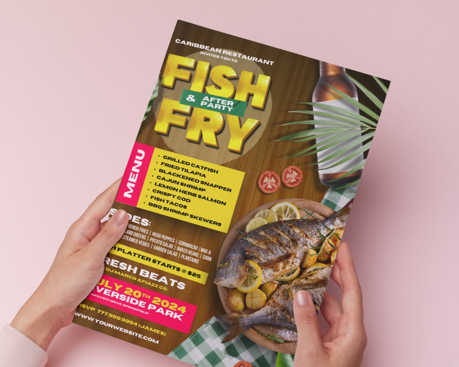 Fish and Fry Flyer, Canva Printable, DIY Template Design, Community ...