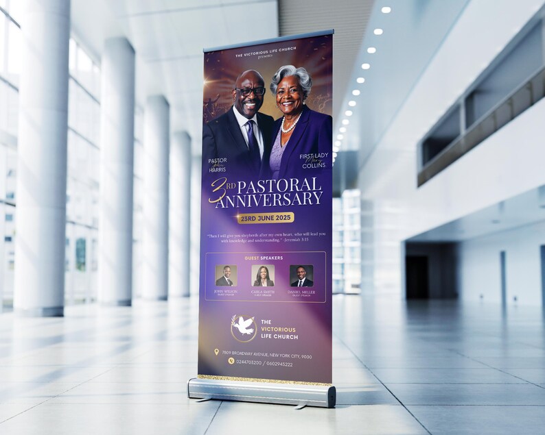 Pastoral Anniversary Banner, Church Event Banner, Pastor Appreciation ...