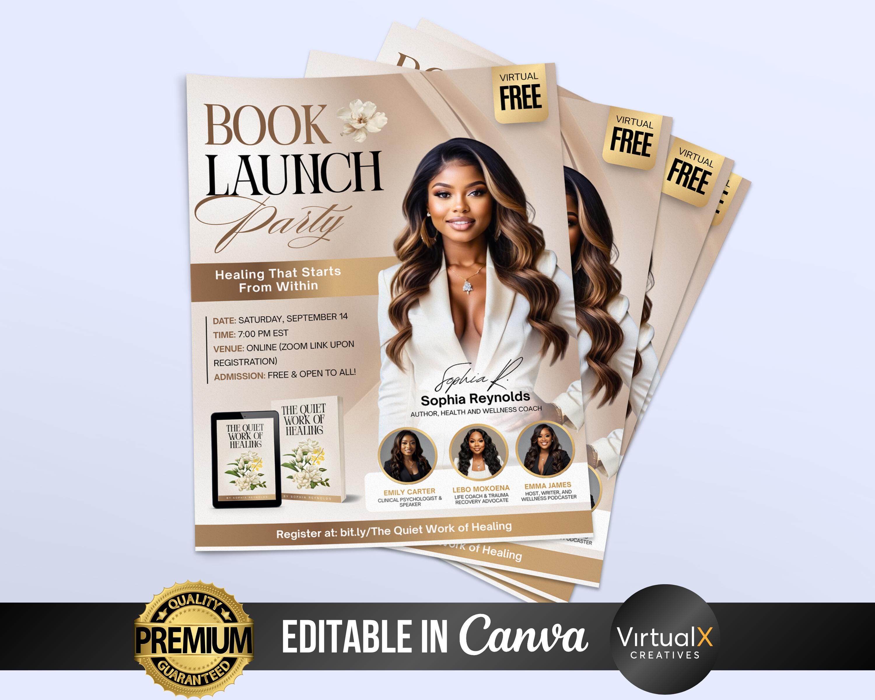 Book Launch Event, Author Book Launch Party, Business Event Flyer ...