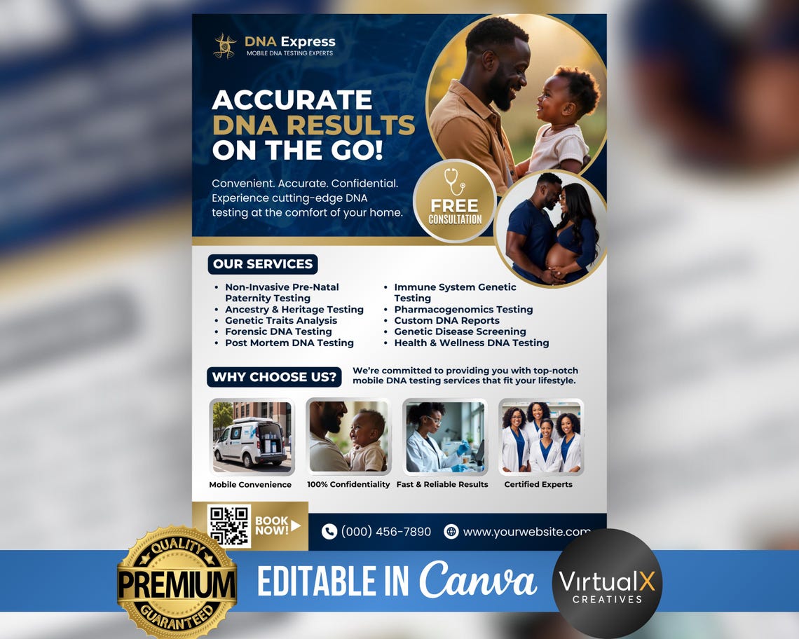 Mobile Lab Testing Flyer, Medical DNA Testing, DNA Lab Service ...