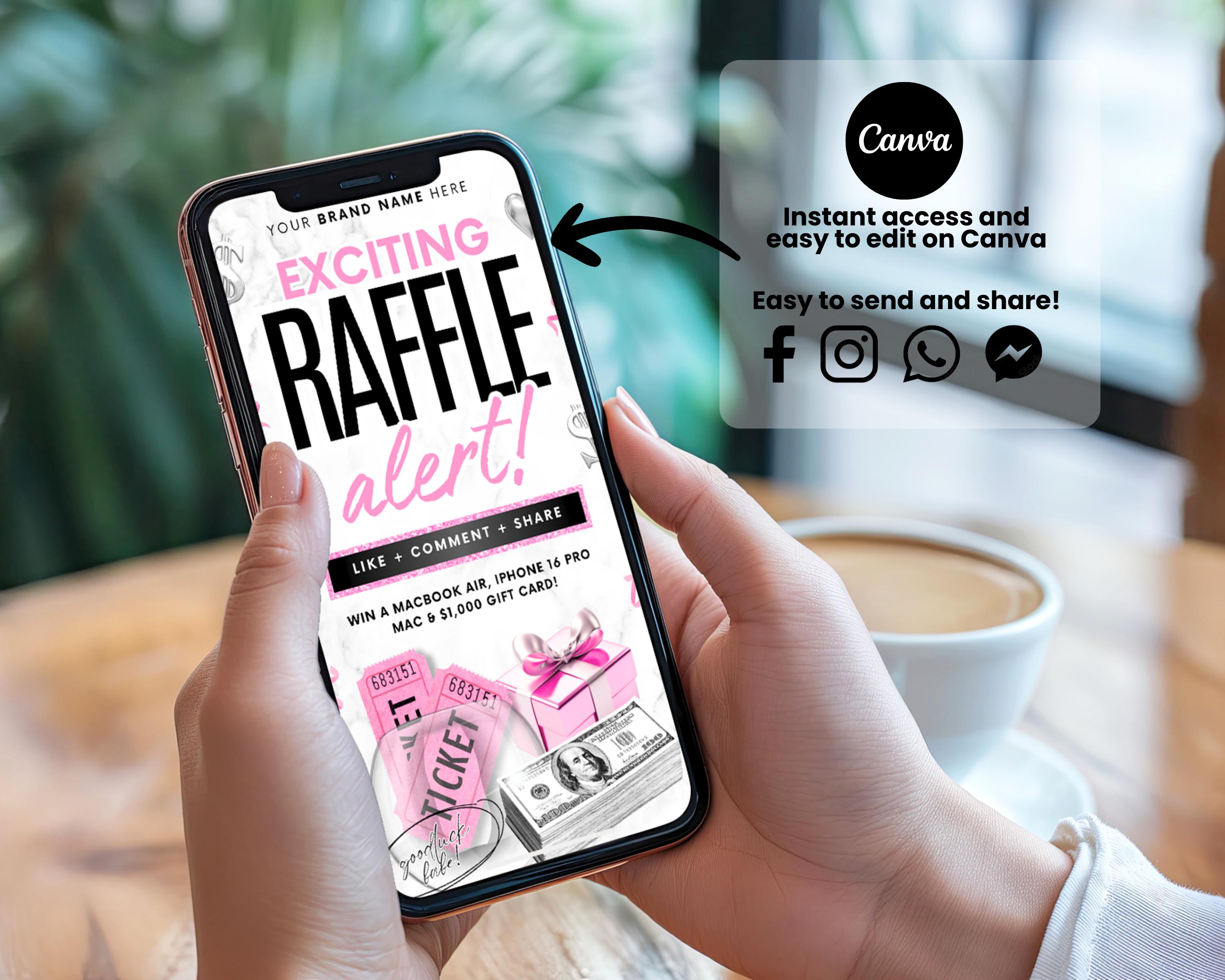 Raffle Giveaway Animated, Raffle Video, DIY Giveaway Template, Raffle ...