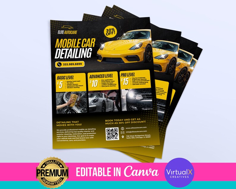 Car Detailing Service Flyer, DIY Car Wash Flyer, Auto Detailing Flyer ...