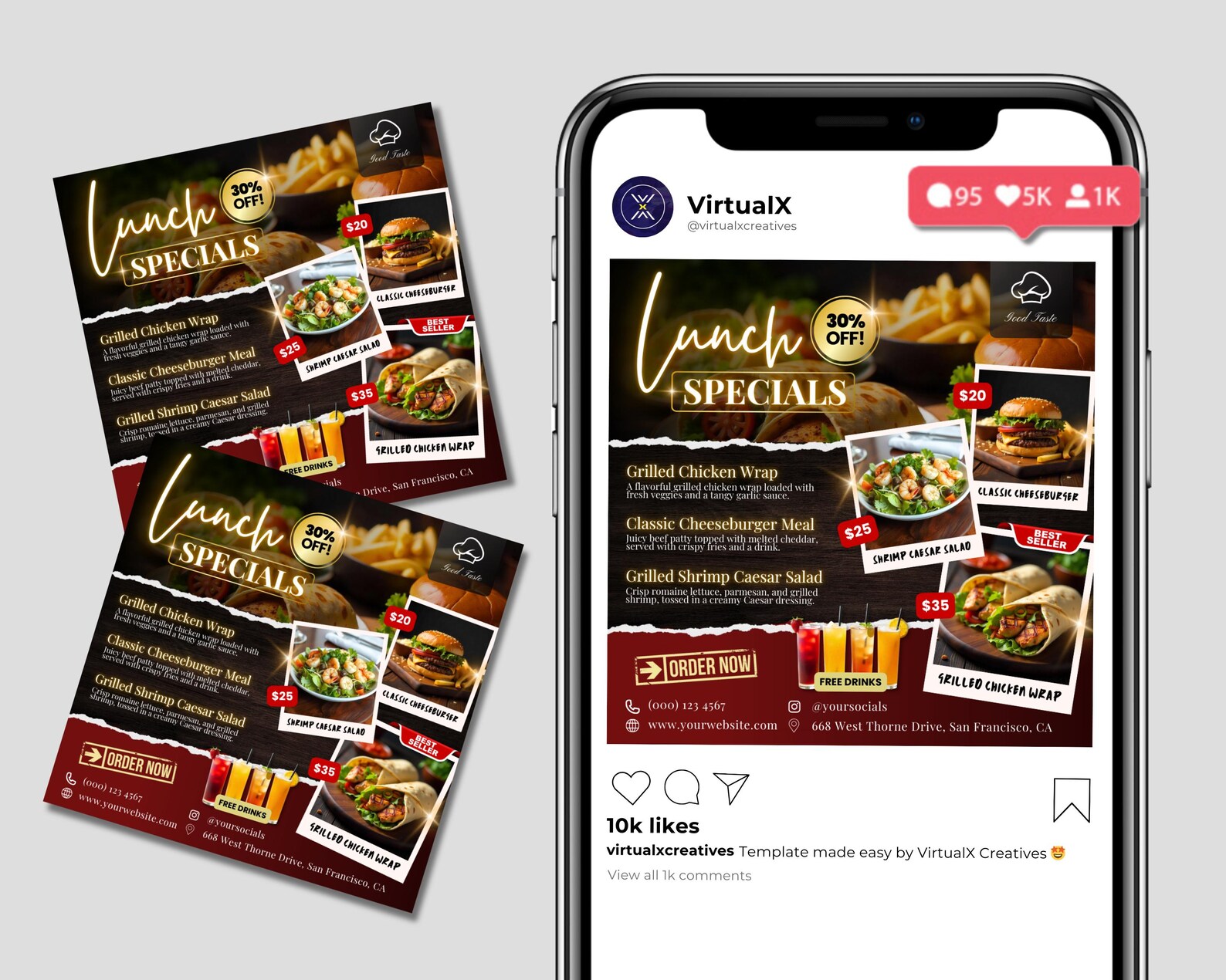 Editable Lunch Specials Flyer, Sunday Special Menu, Weekend Lunch Sale ...