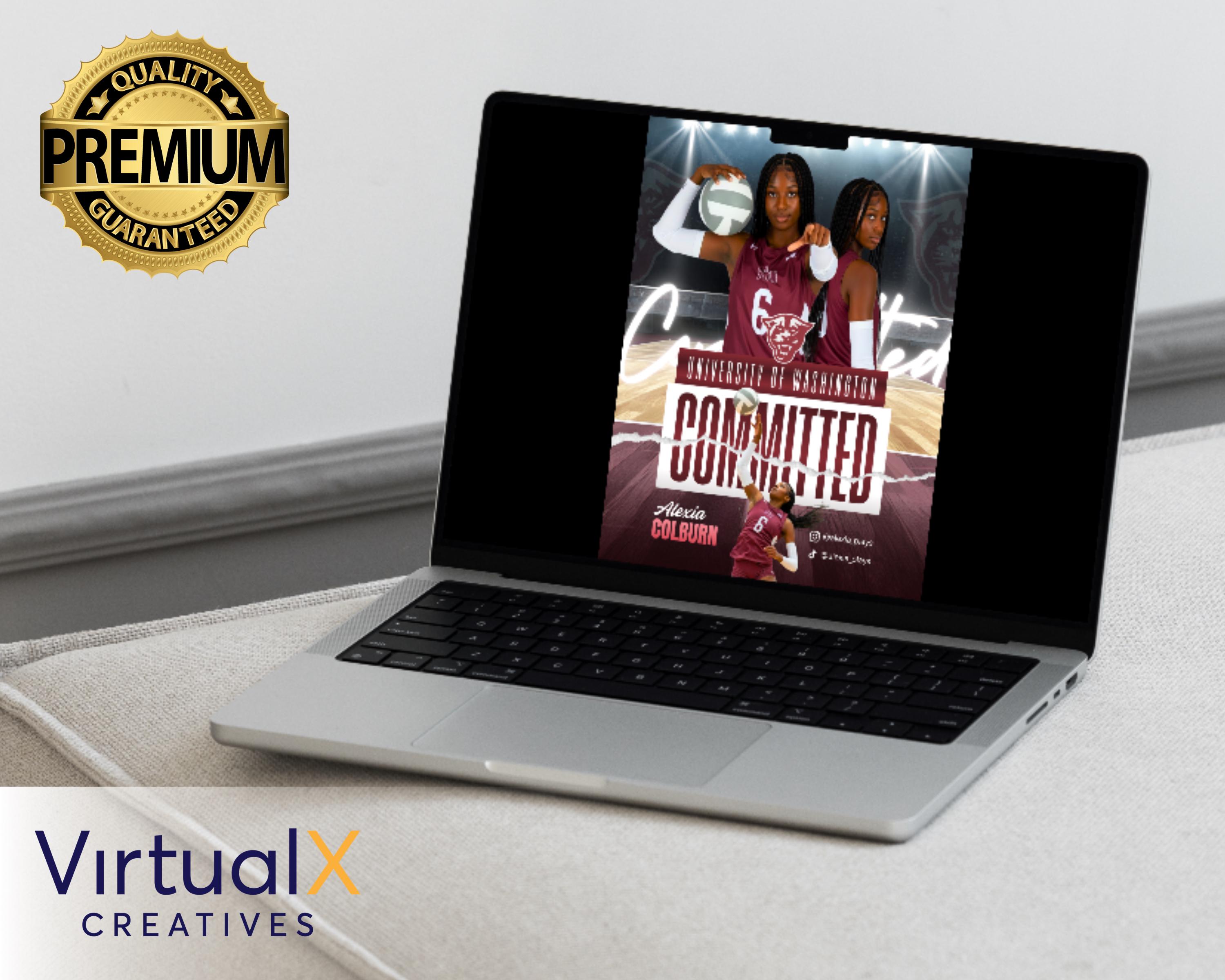 Sports Committed Poster, High School Commitment Social Media Flyer ...