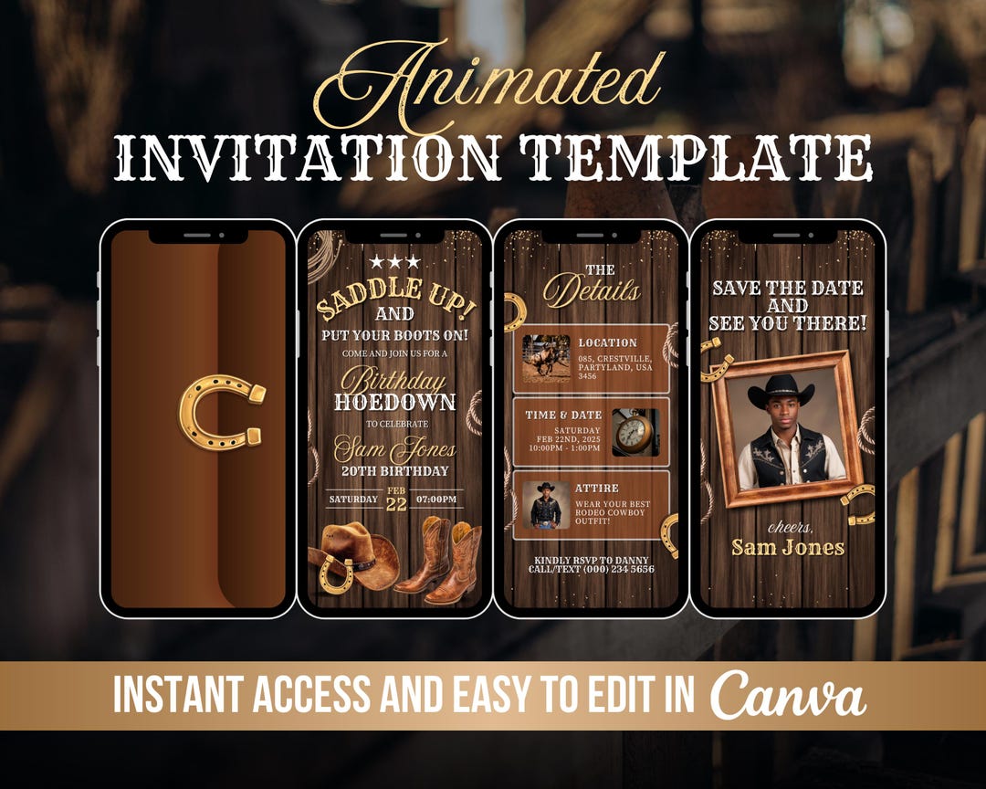 Western Hoedown Birthday Party Invite, Saddle up and Put Your Boots on ...