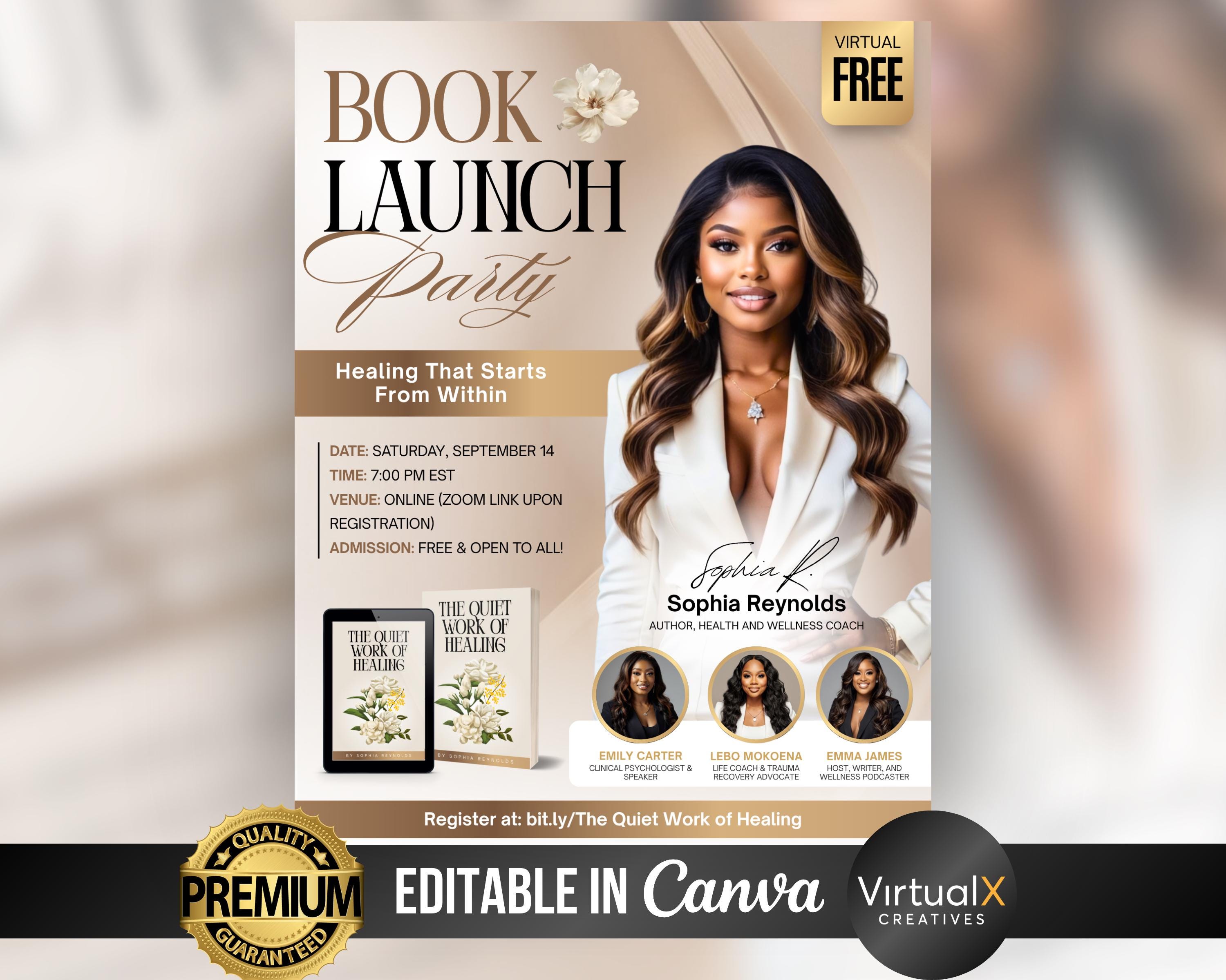 Book Launch Event, Author Book Launch Party, Business Event Flyer ...