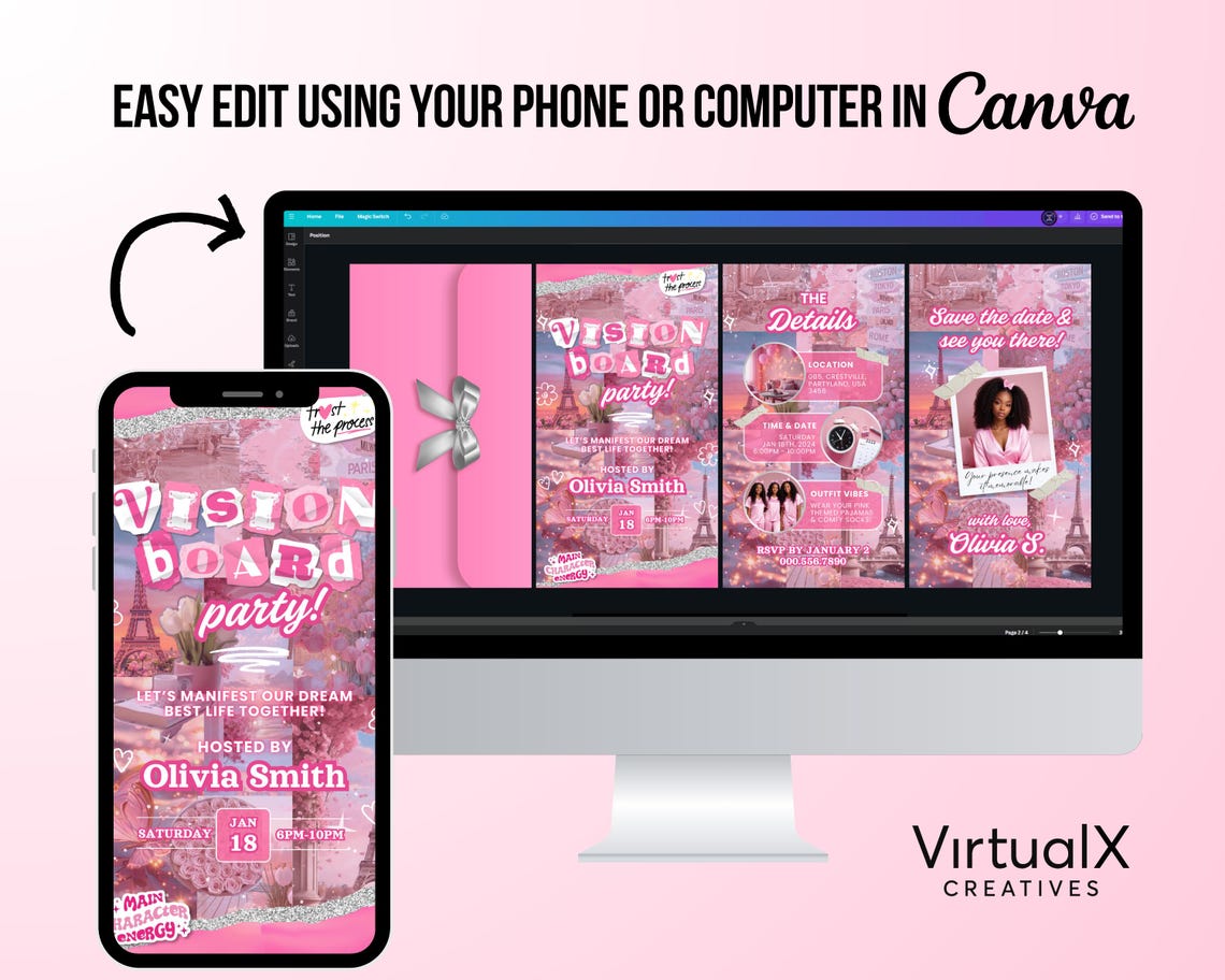 Vision Board Night Invitation, Animated Vision Board New Year Evite ...